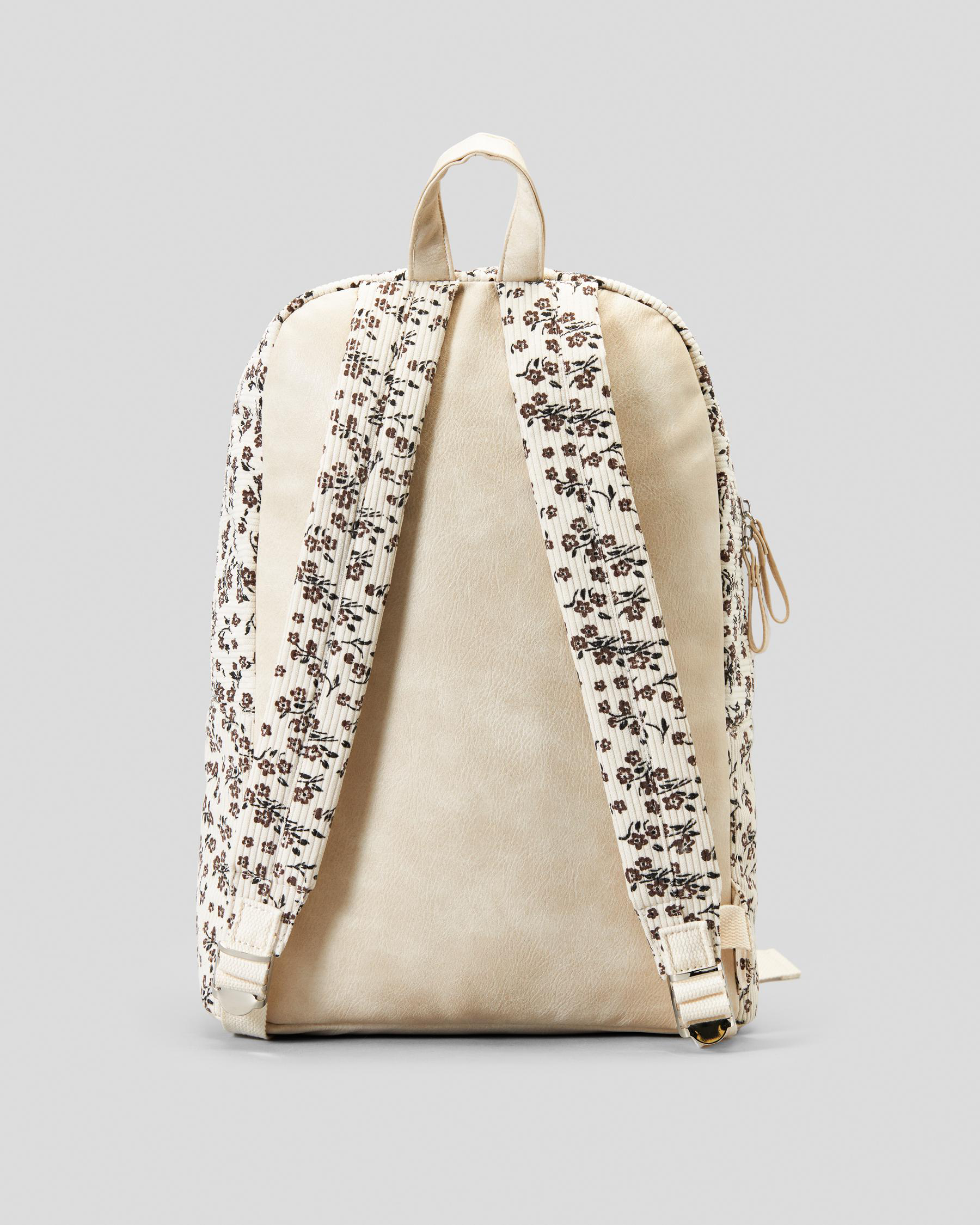 Shop Ava And Ever Florence Cord Backpack In Cream/chocolate - Fast ...