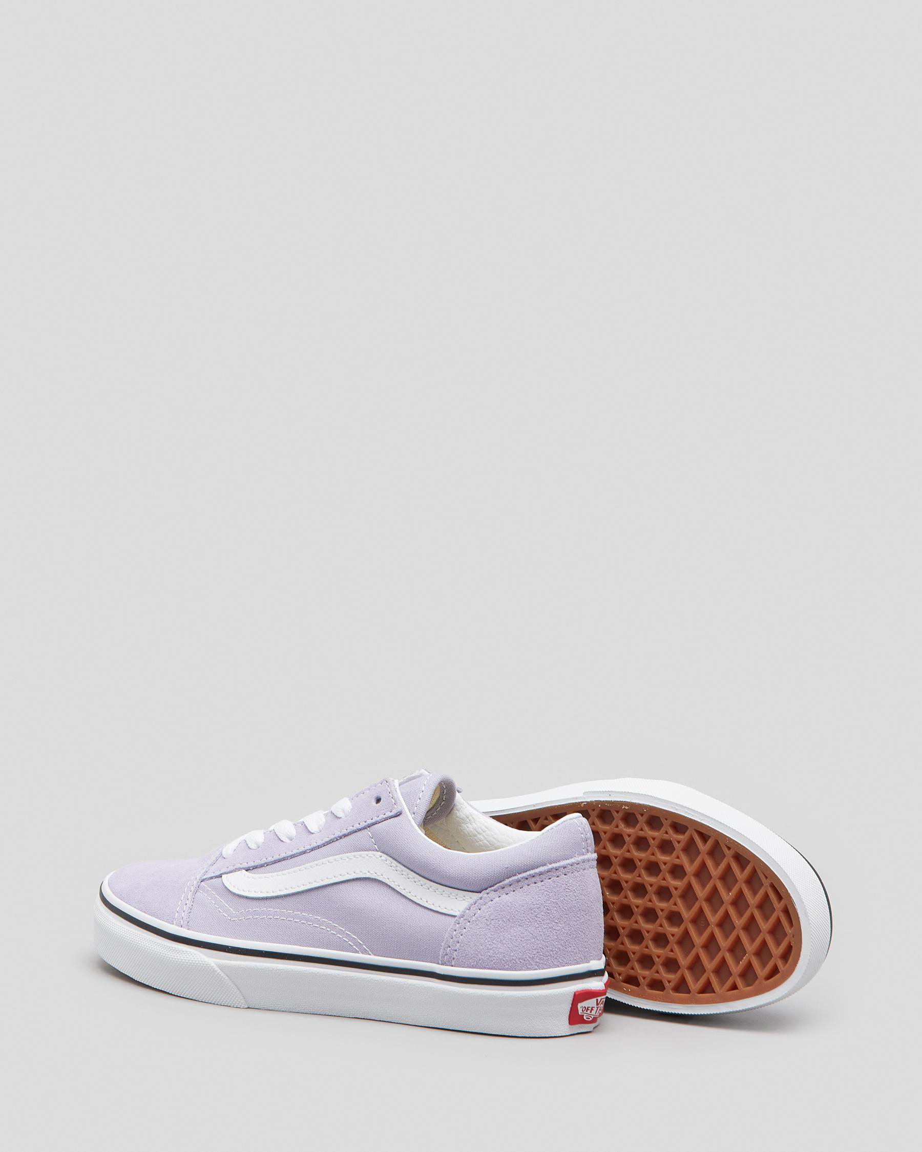 Shop Vans Girls' Old Skool Shoes In Languid Lavender/true White - Fast ...