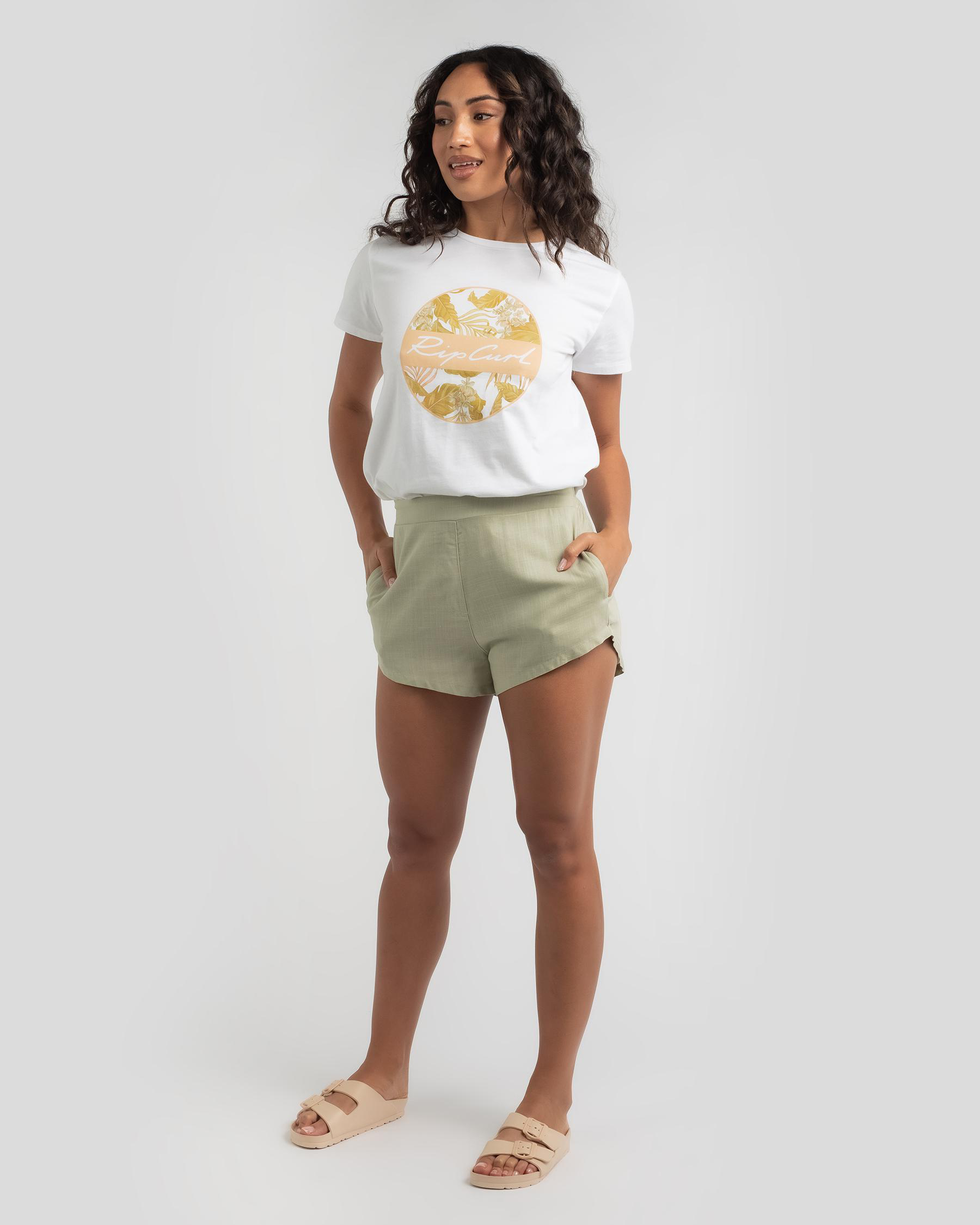 Shop Ava And Ever Luca Shorts In Khaki - Fast Shipping & Easy Returns ...