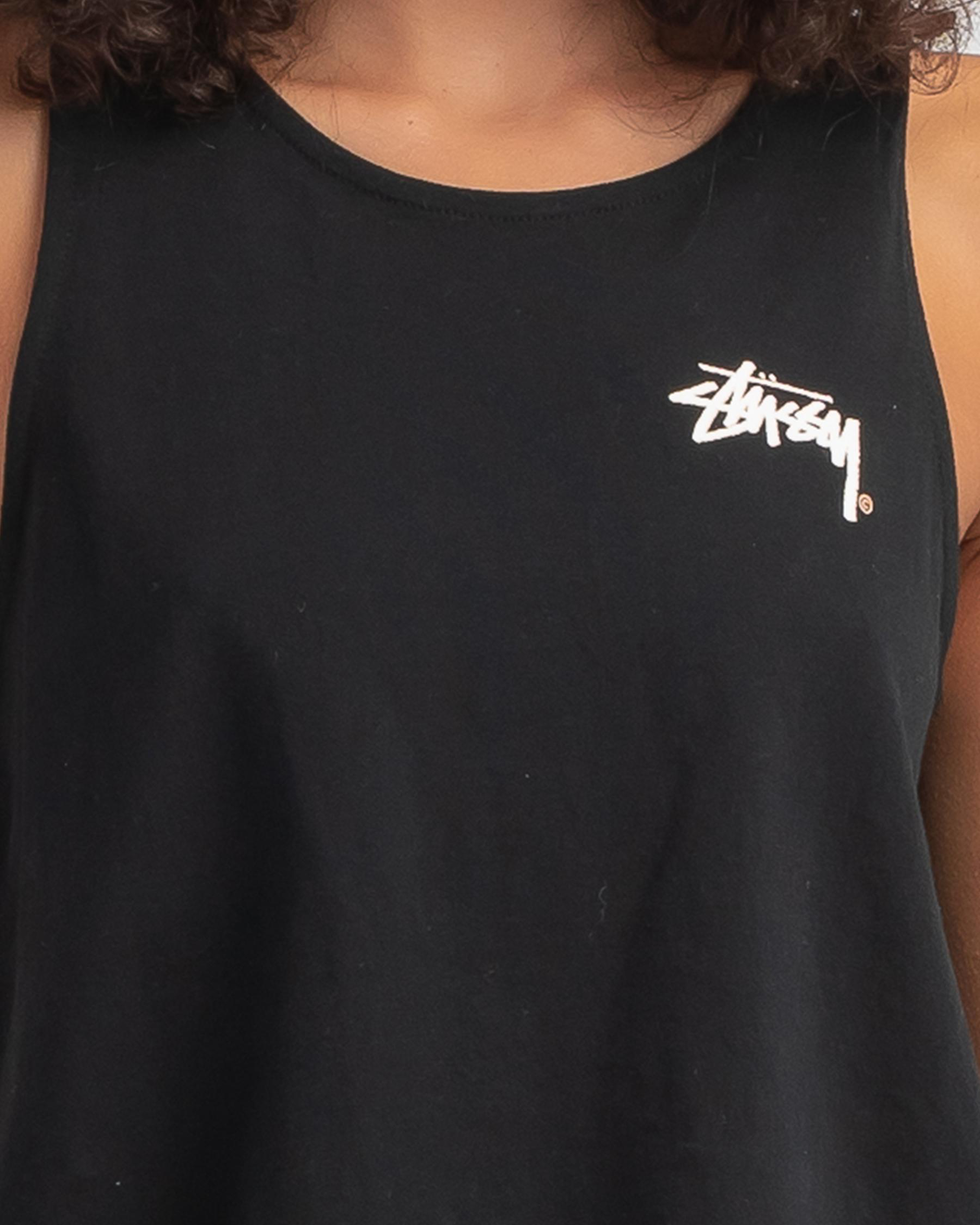 Shop Stussy Shadow Stock Relaxed Tank Top In Black - Fast Shipping ...