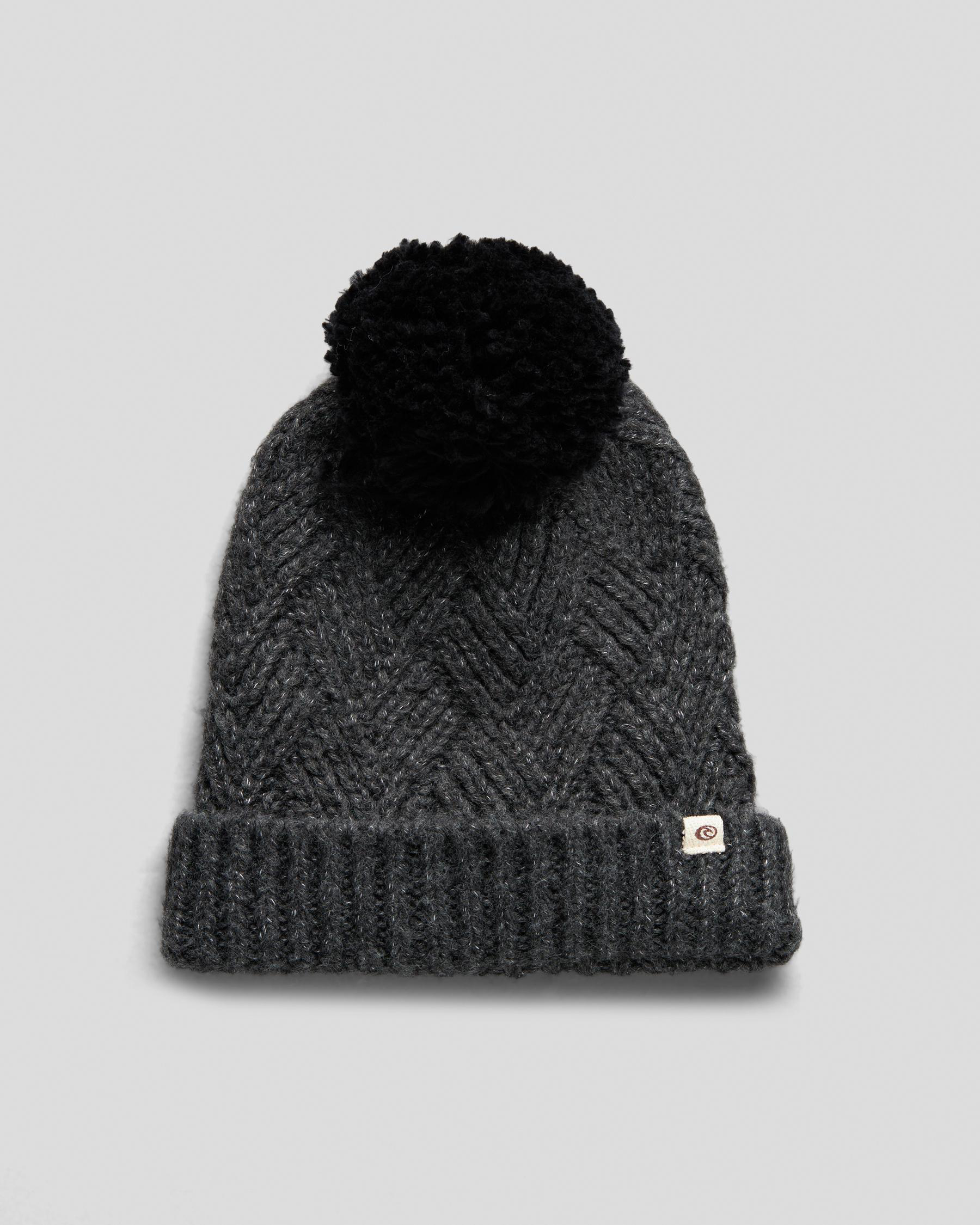 Shop Rip Curl Groundswell Pom-Pom Beanie In Charmarle - Fast Shipping ...