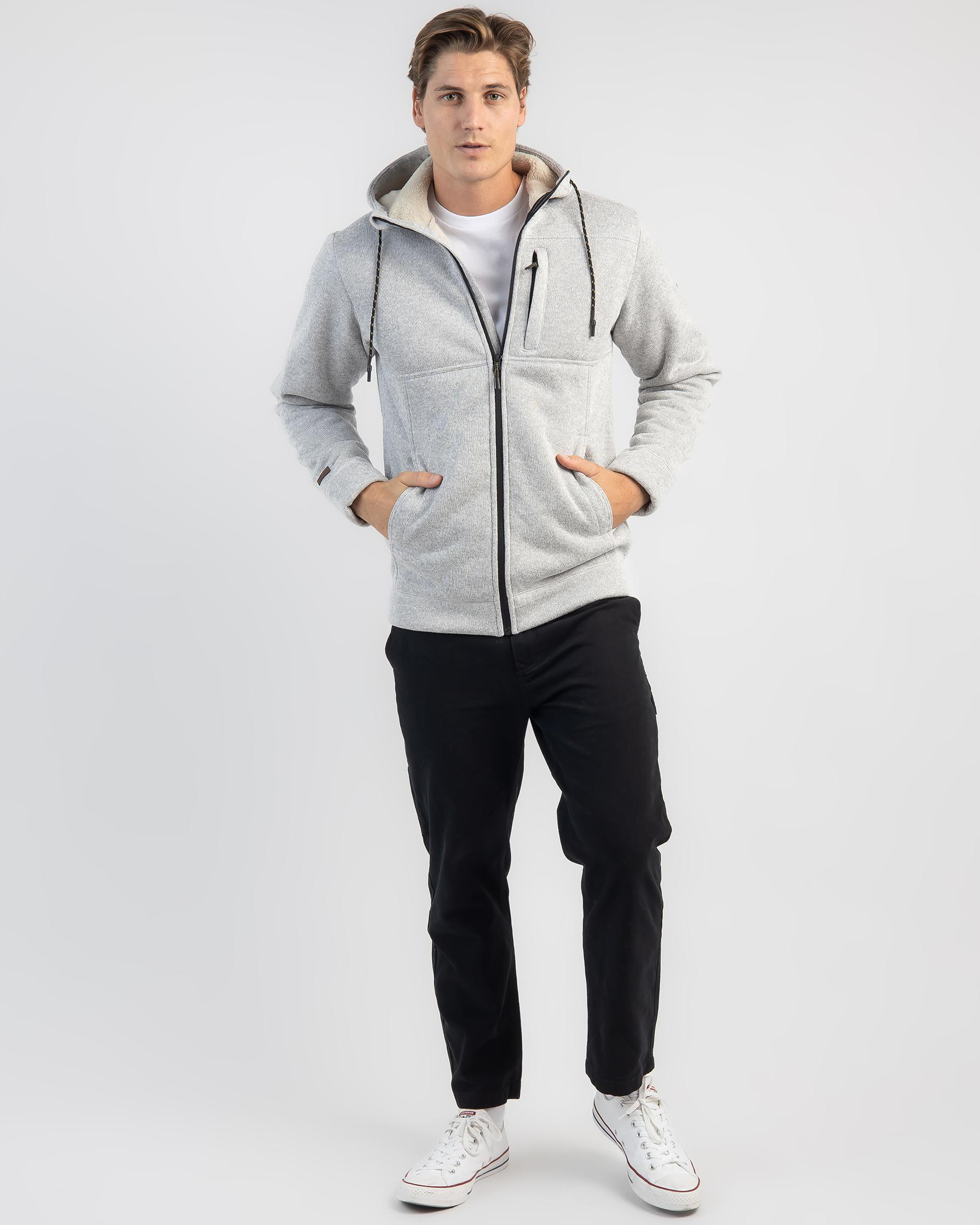 Shop Billabong Boundary Sherpa Hooded Jacket In Grey Heather - Fast ...