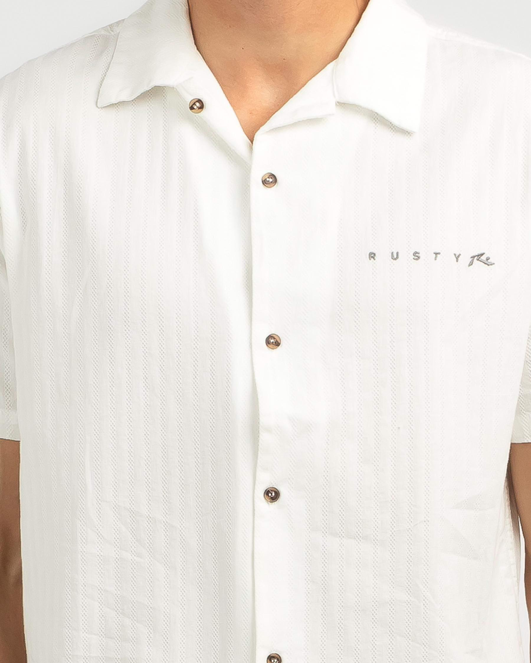 Shop Rusty Mexican Wedding Short Sleeve Shirt In Ecru - Fast Shipping ...