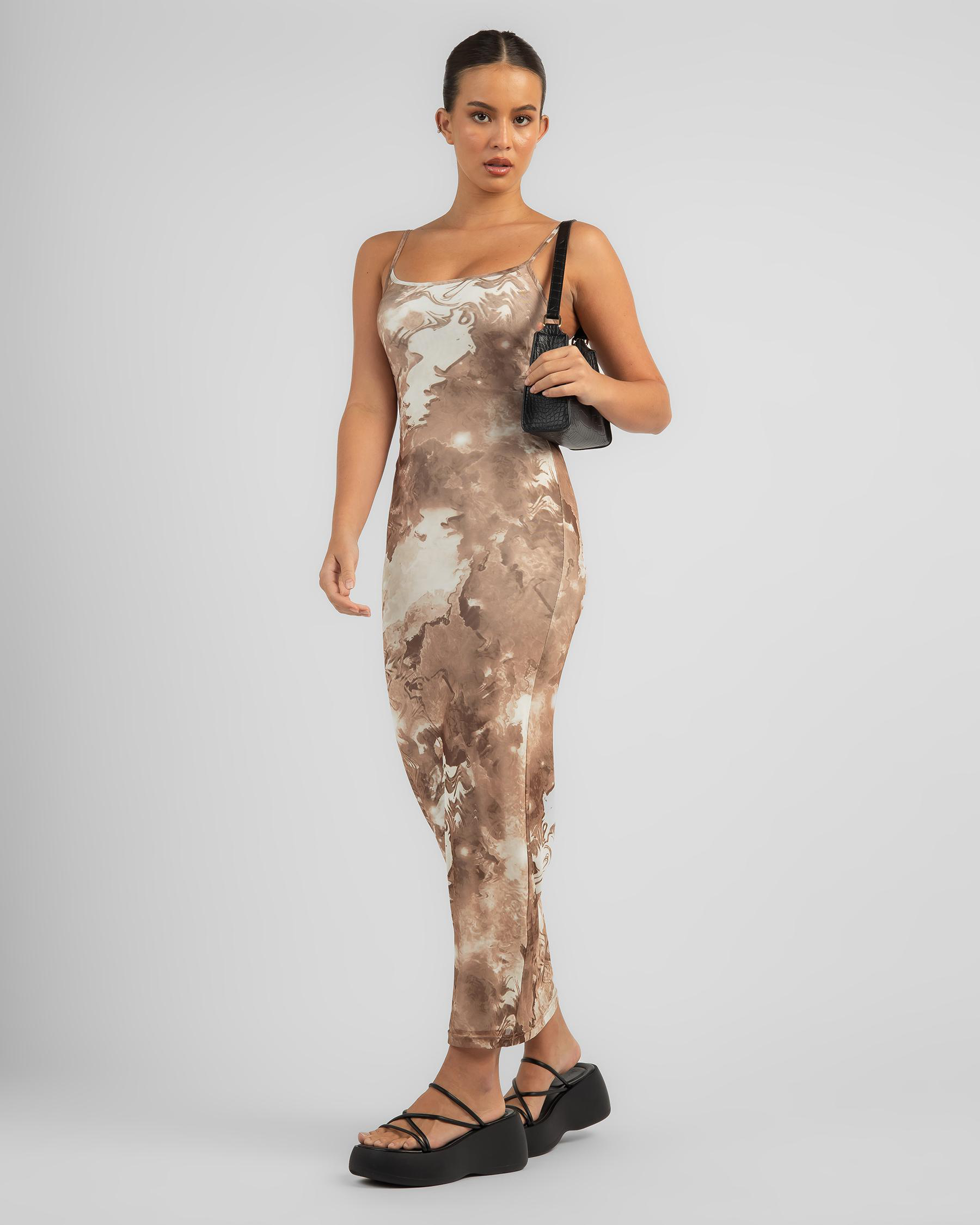 Shop Ava And Ever Vance Maxi Dress In Brown Dogstar - Fast Shipping ...