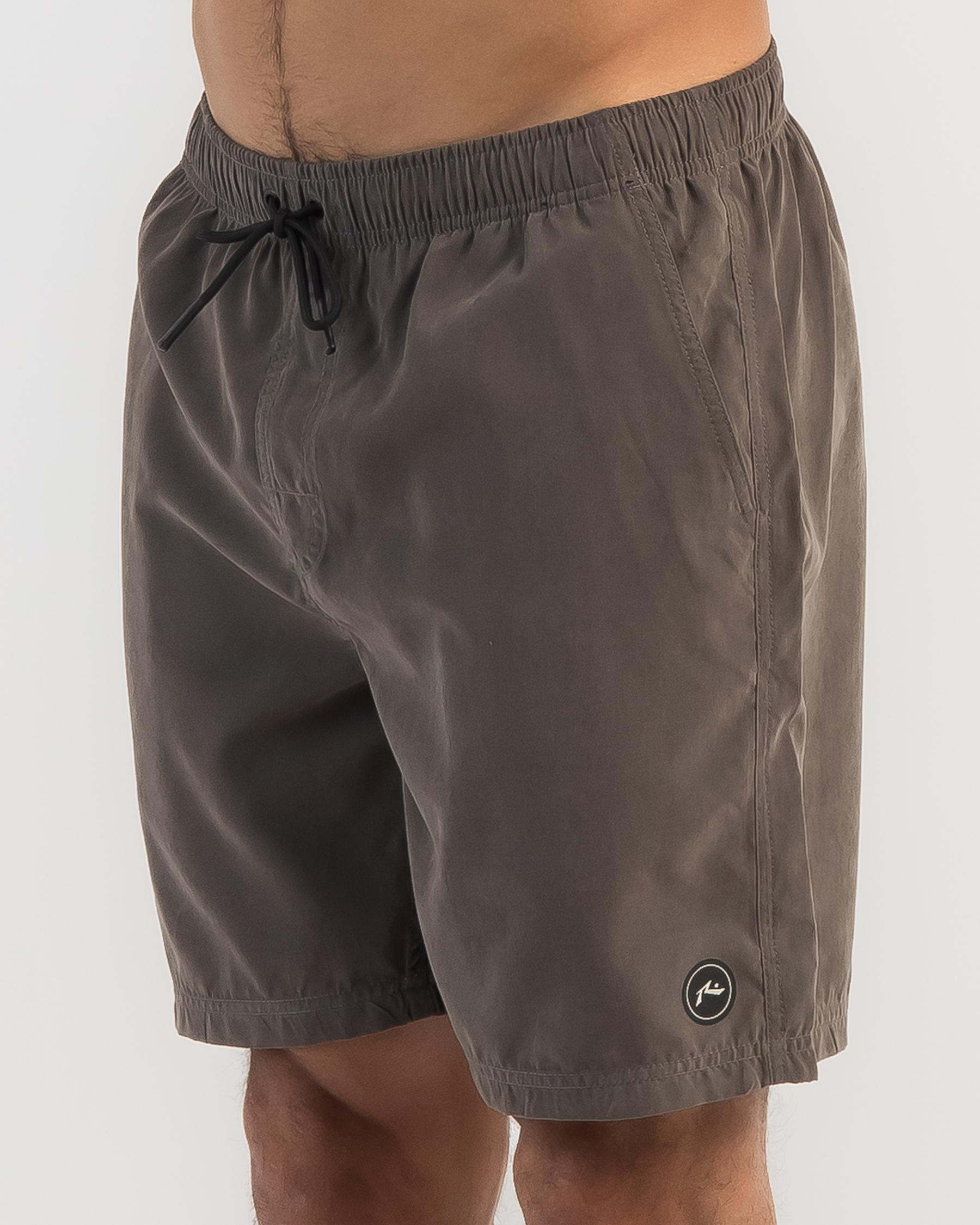 Shop Rusty Dynamic Elastic Waist Shorts In Pavement - Fast Shipping ...