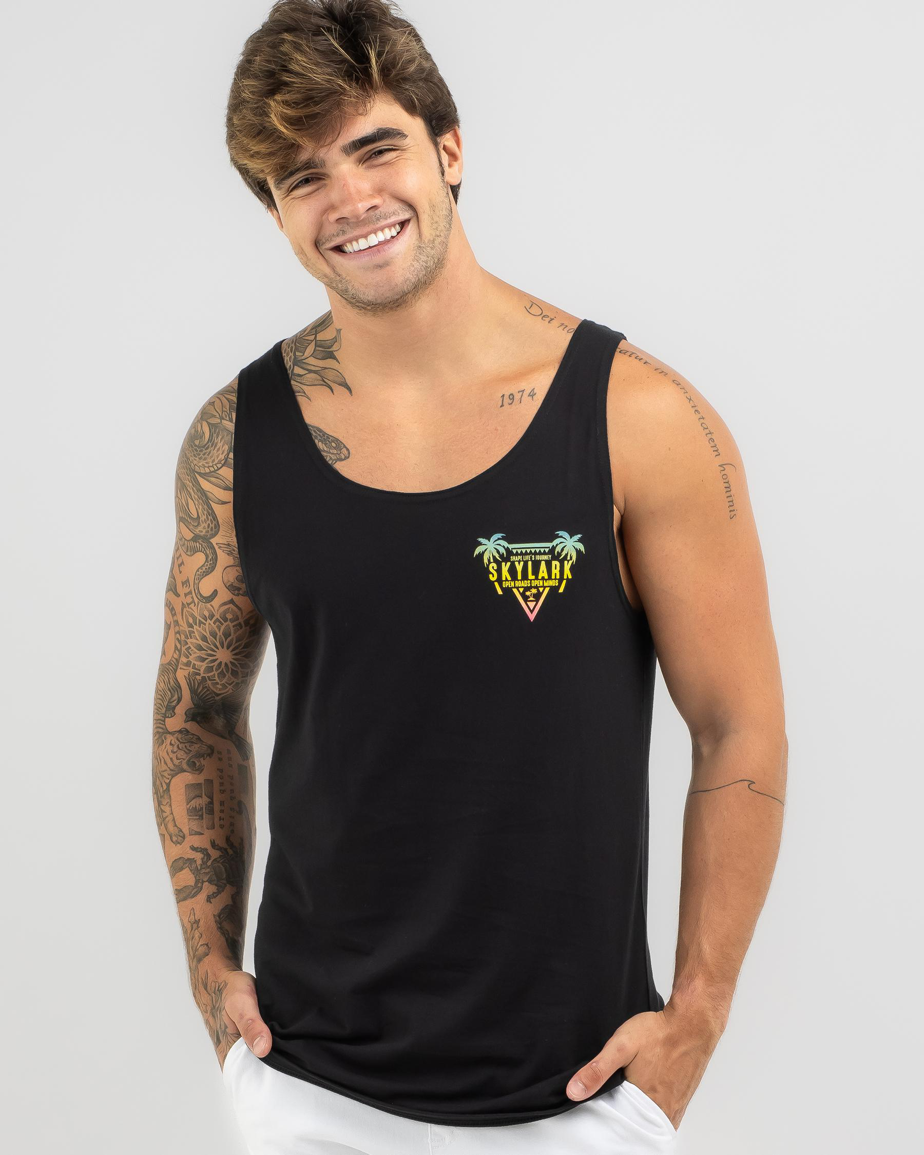 Shop Skylark Daze Off Singlet In Black - Fast Shipping & Easy Returns ...