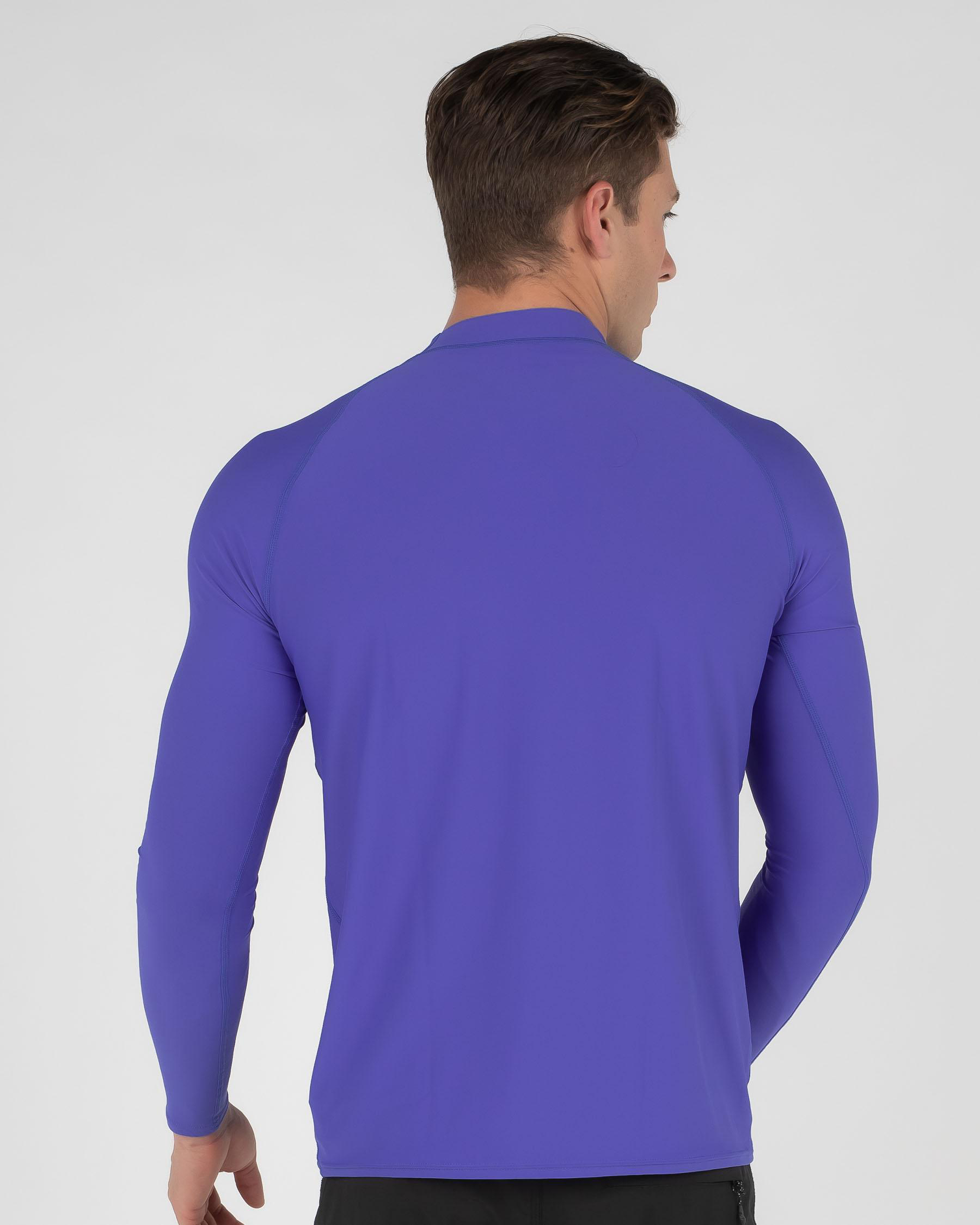 Shop Billabong Union Relaxed Fit Rash Vest In Cobalt - Fast Shipping ...