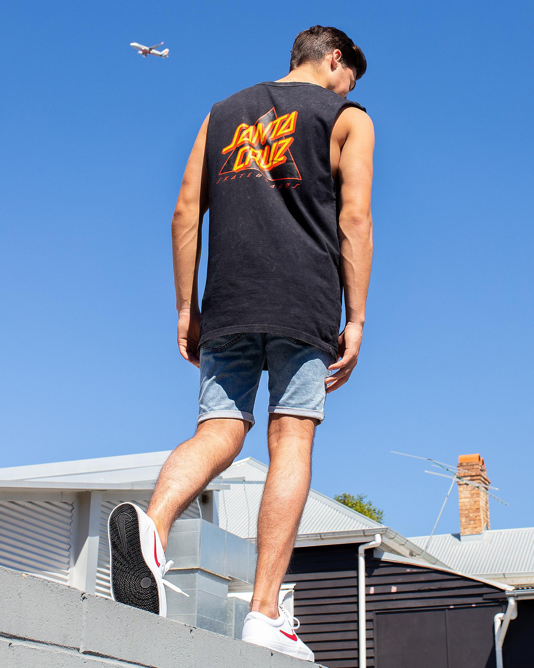 Shop Santa Cruz Not A Dot Muscle Tank In Acid Black - Fast Shipping ...