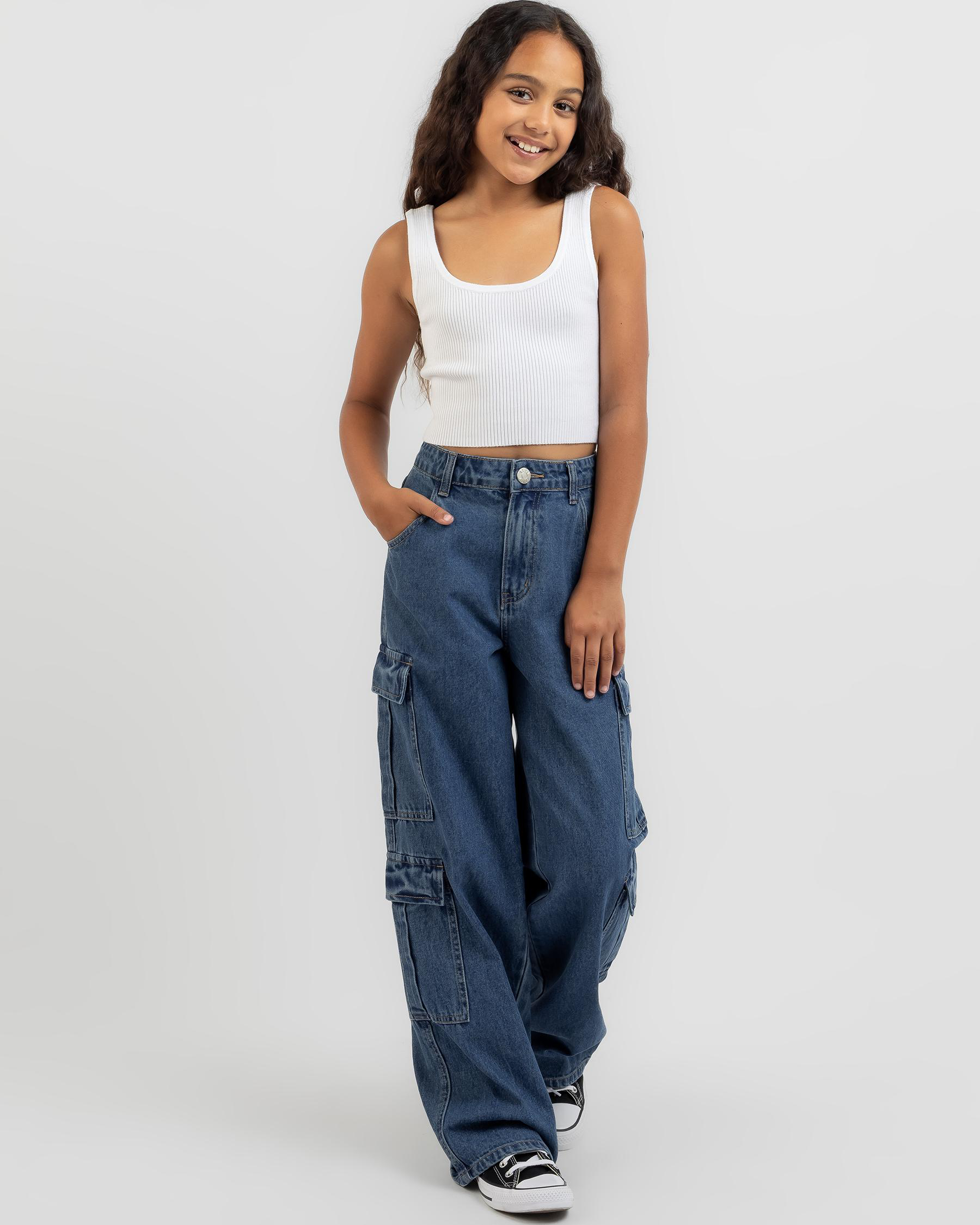 Shop Mooloola Girls' Basic Knit Top In White - Fast Shipping & Easy ...