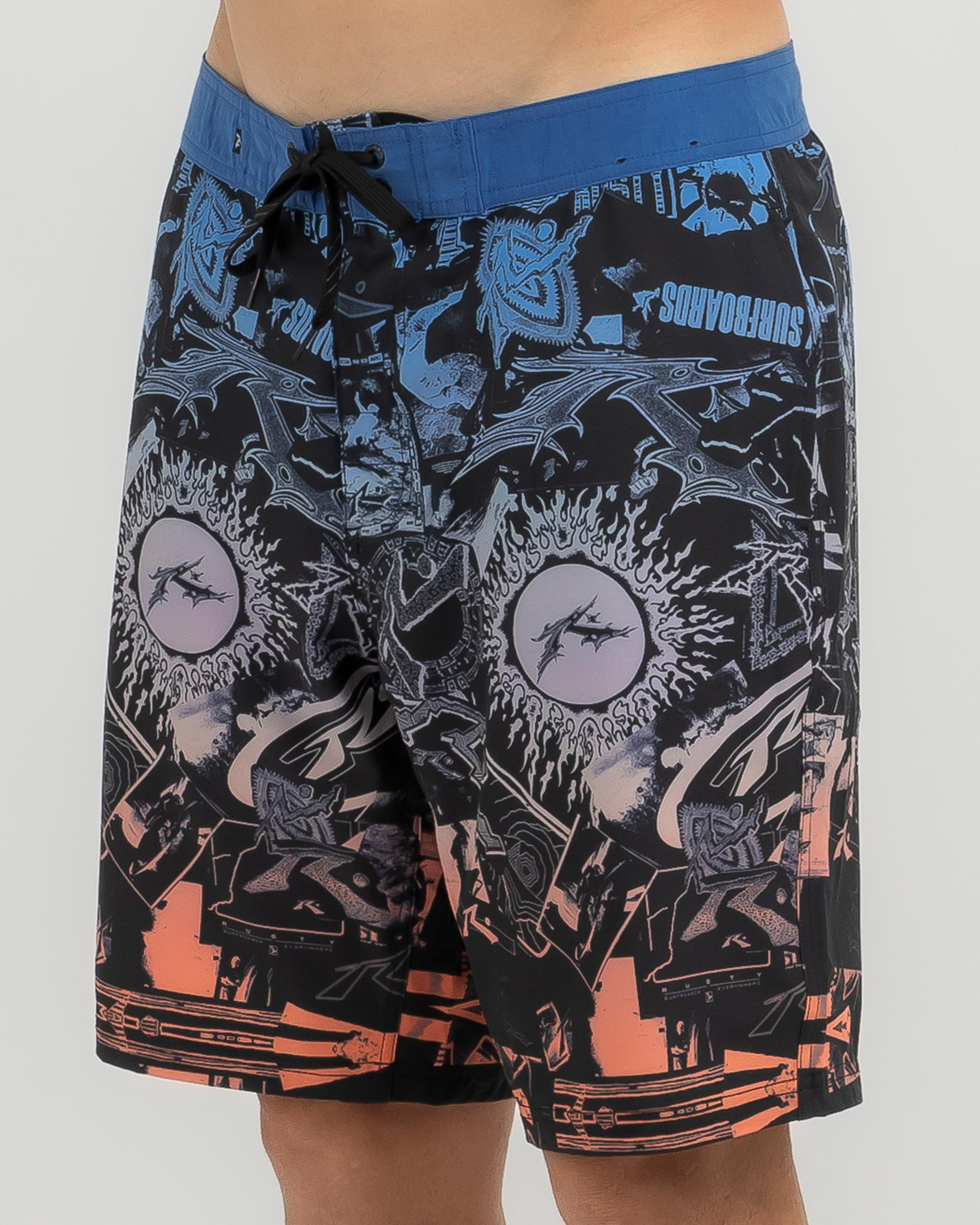 Shop Rusty Paste Up Board Shorts In Black - Fast Shipping & Easy ...