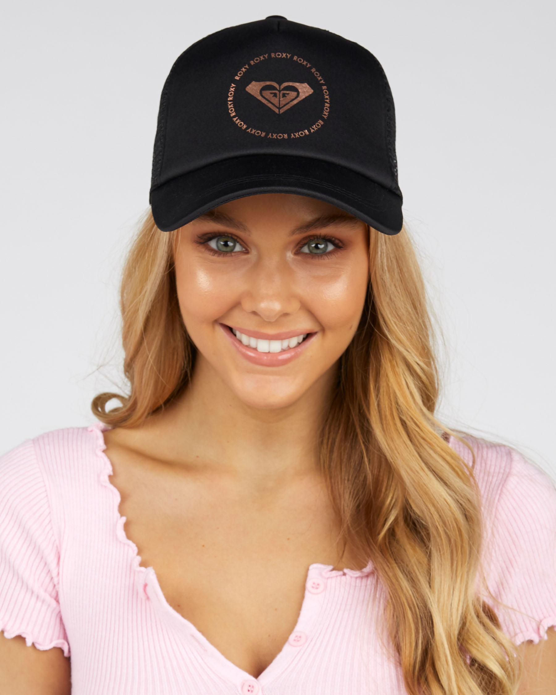 Shop Roxy Brennan Trucker Cap In Anthracite - Fast Shipping & Easy ...