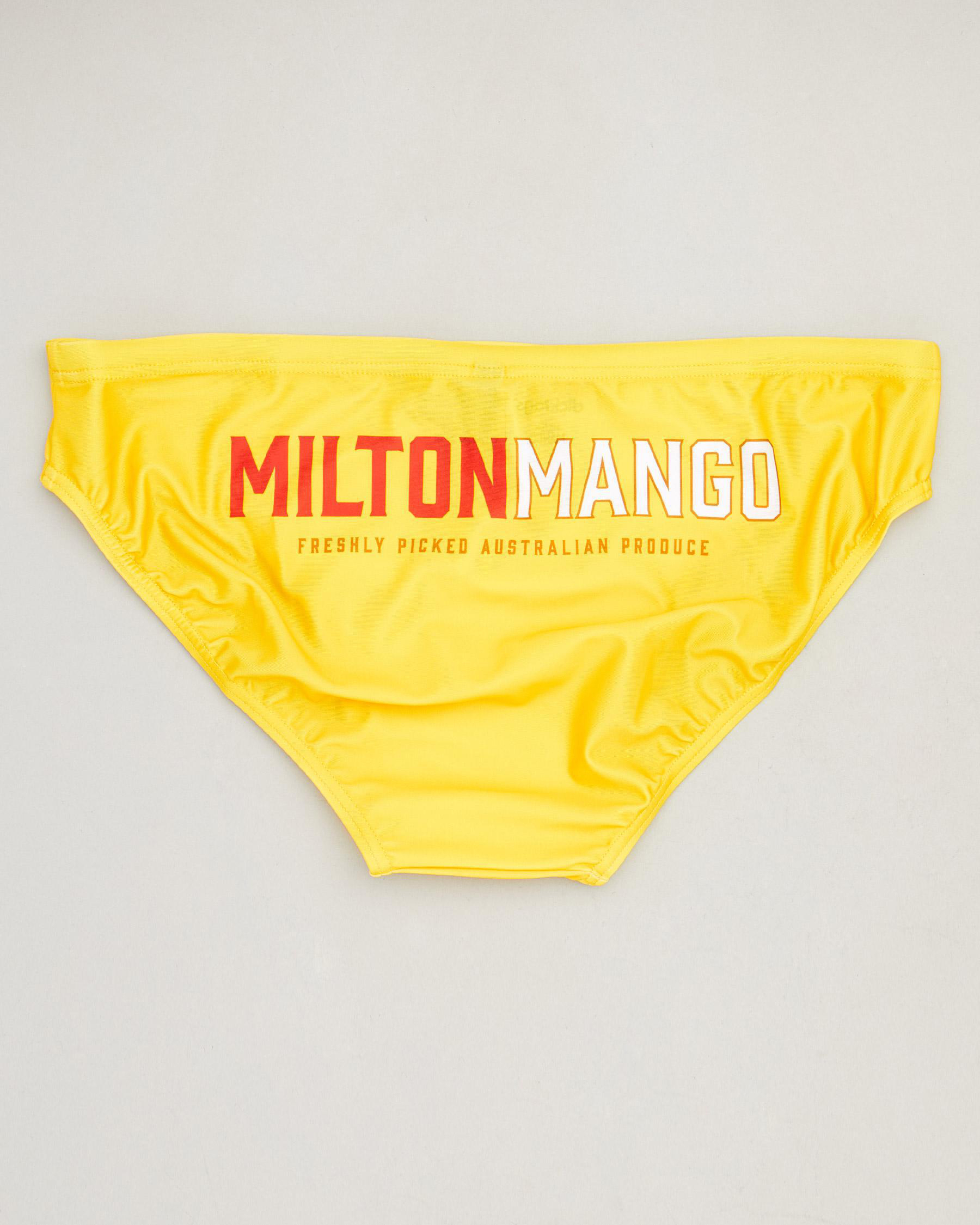Shop Milton Mango Logo Swim Briefs In Yellow - Fast Shipping & Easy ...
