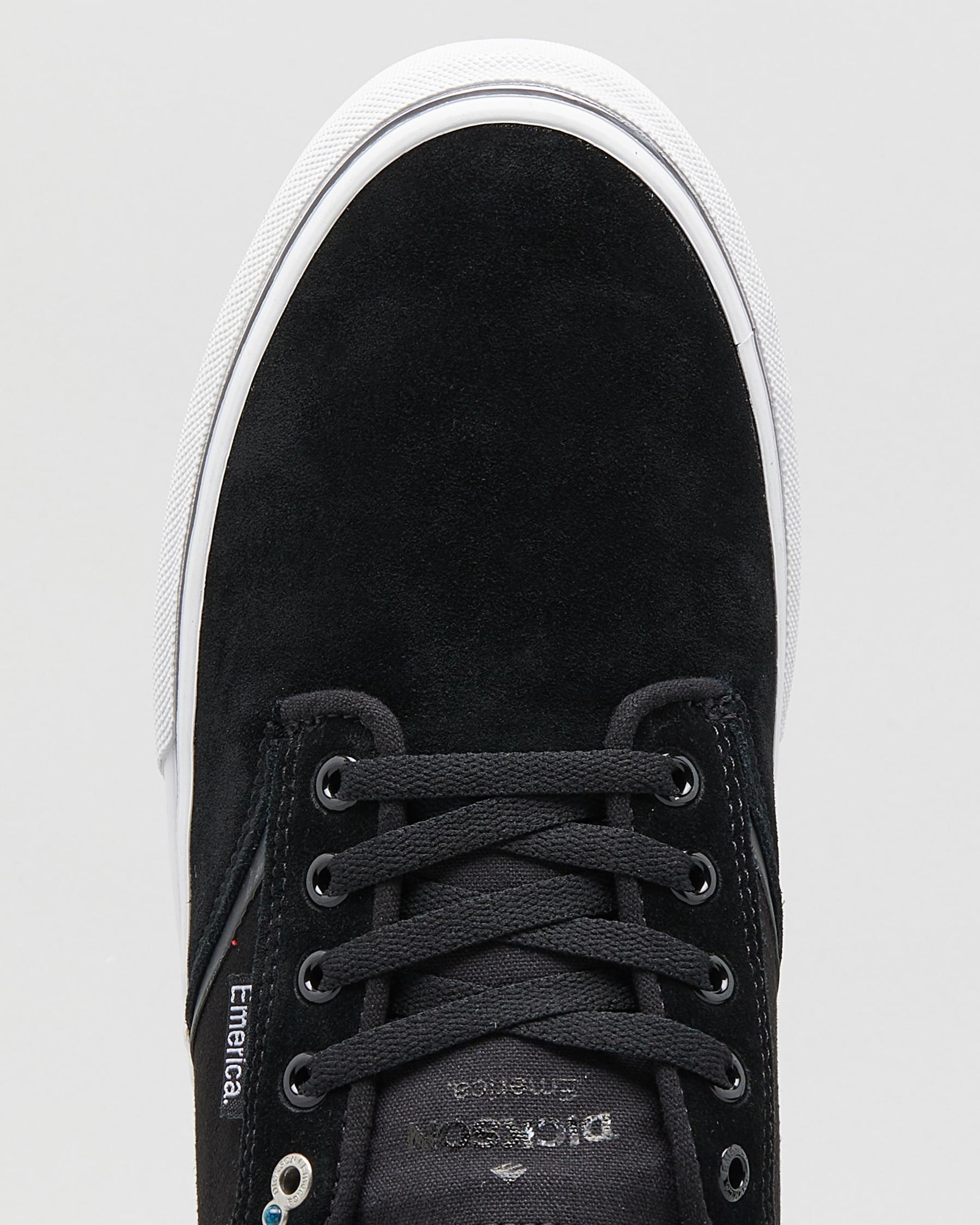 Shop Emerica Dickson Shoes In Black/white/gold - Fast Shipping & Easy ...