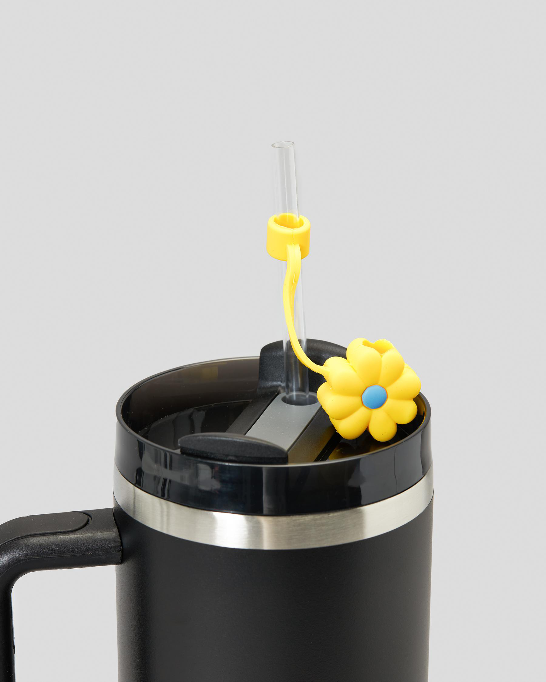 Shop Get It Now Quencher Bottle Flower Straw Stopper In Blue/yellow ...