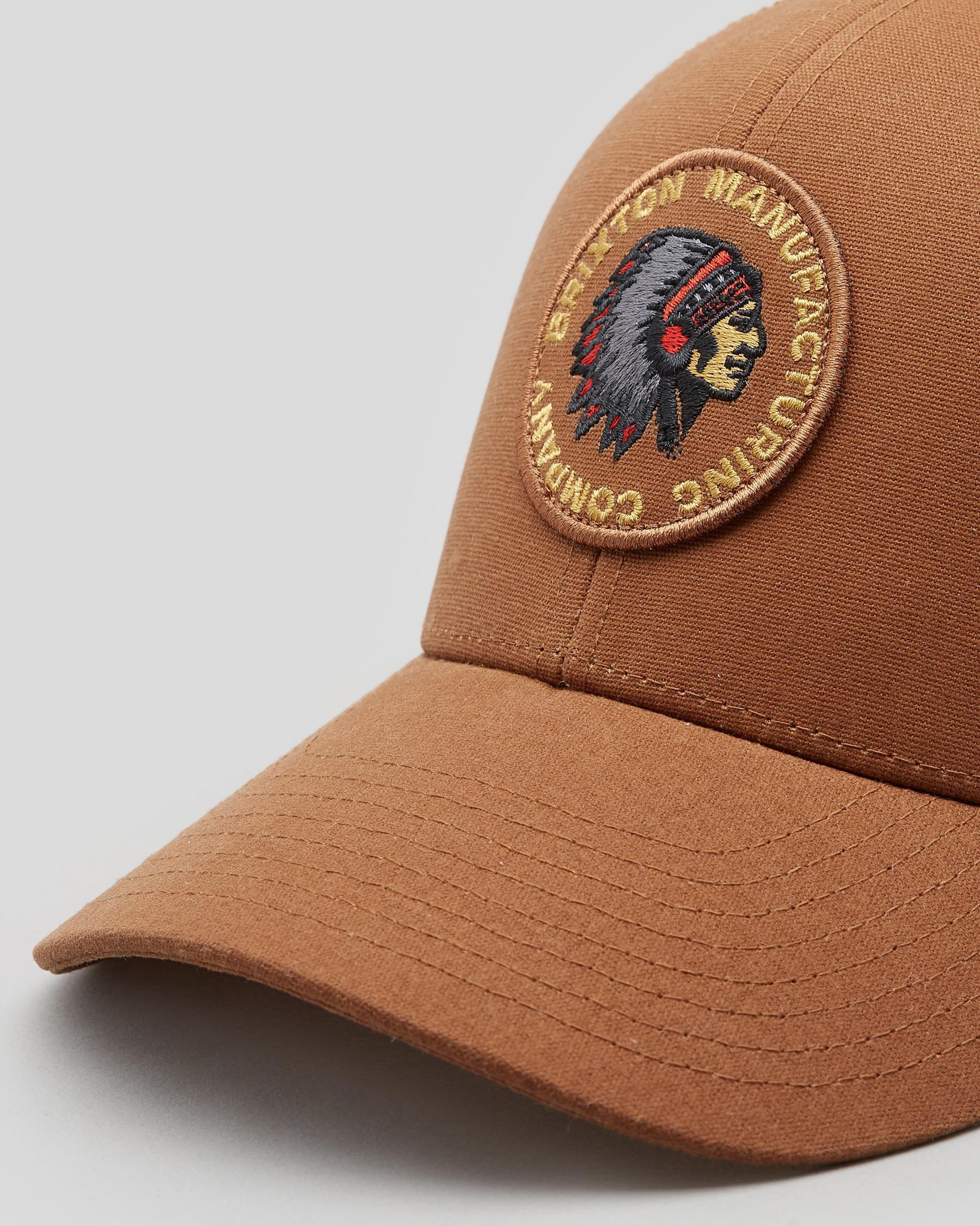 Shop Brixton Rival Stamp X Mesh Trucker Cap In Dark Caramel - Fast ...