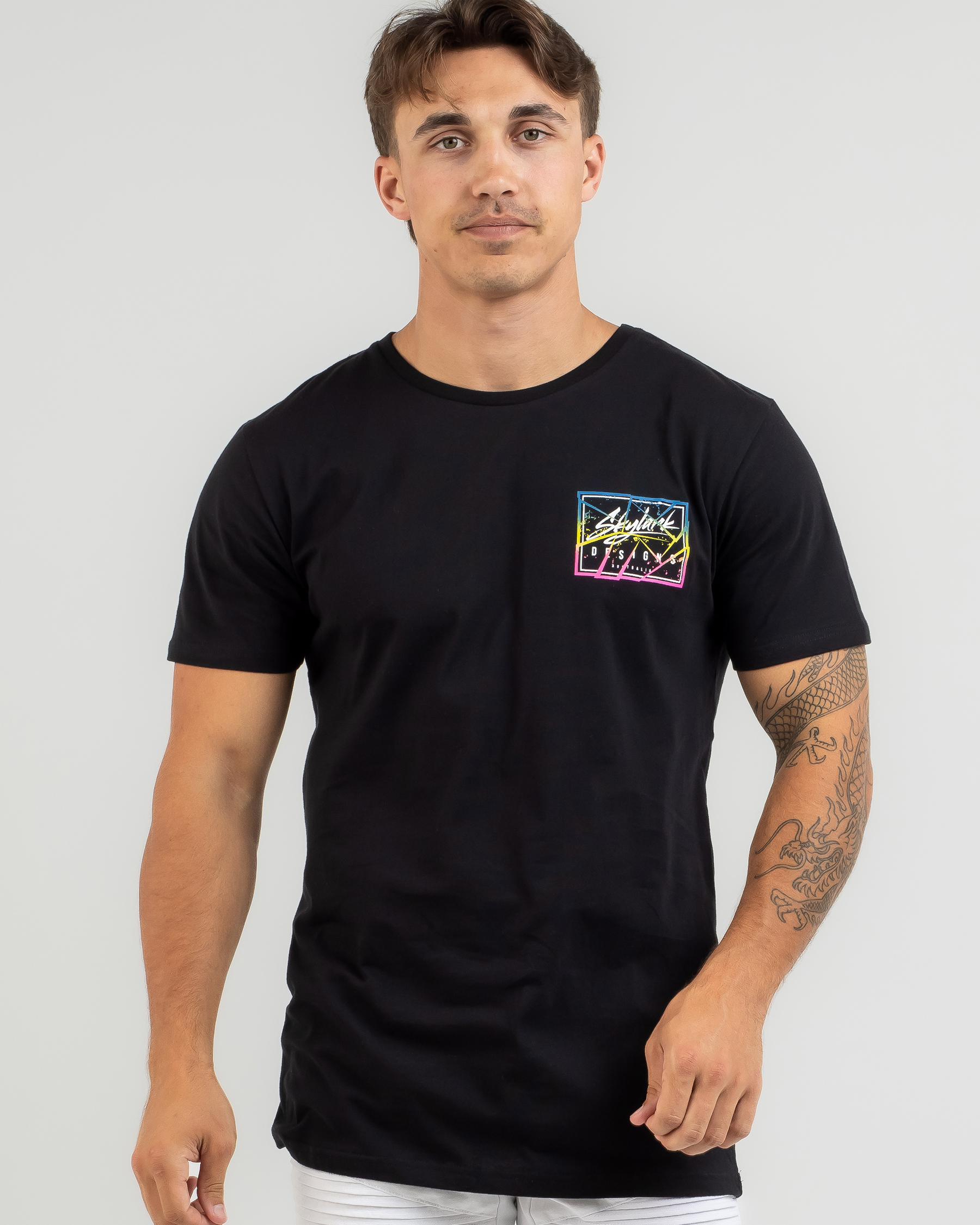 Shop Skylark Split T-Shirt In Black - Fast Shipping & Easy Returns ...