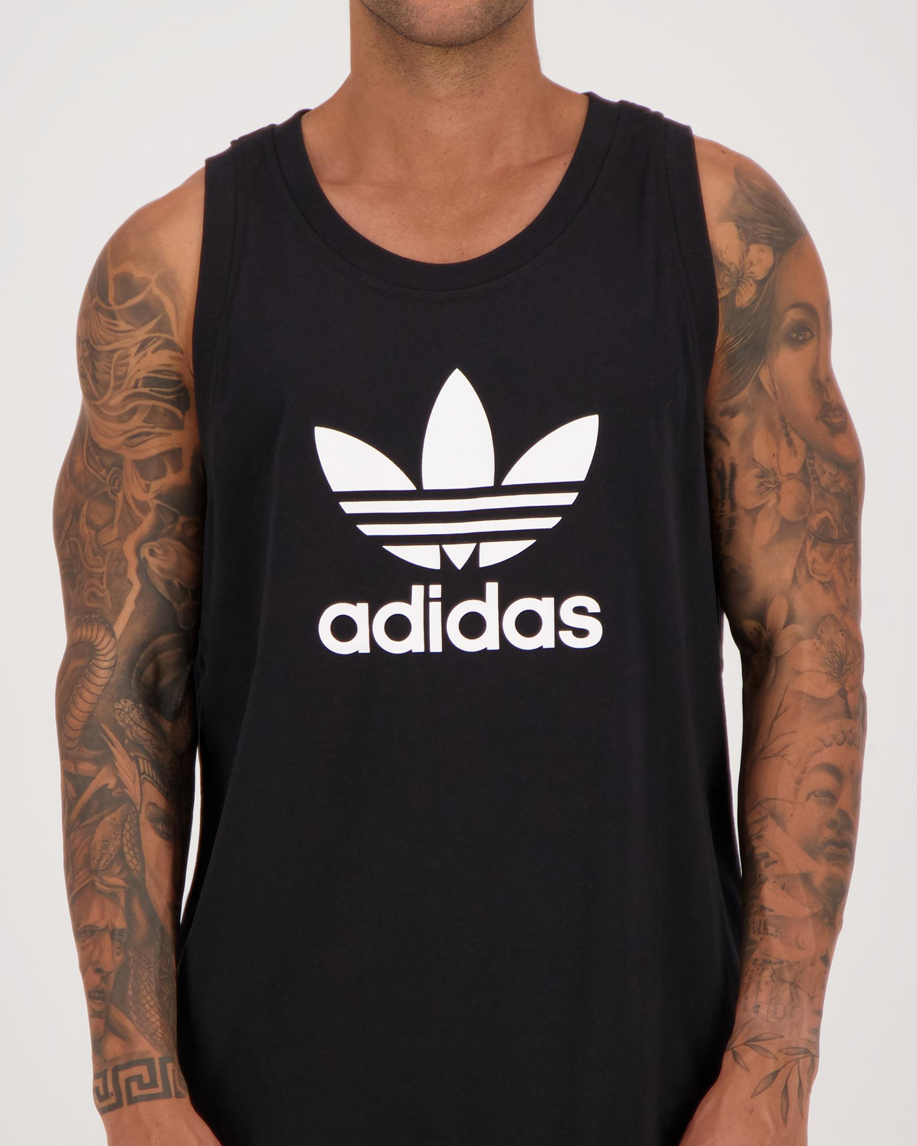 Shop adidas Trefoil Tank In Black - Fast Shipping & Easy Returns - City ...