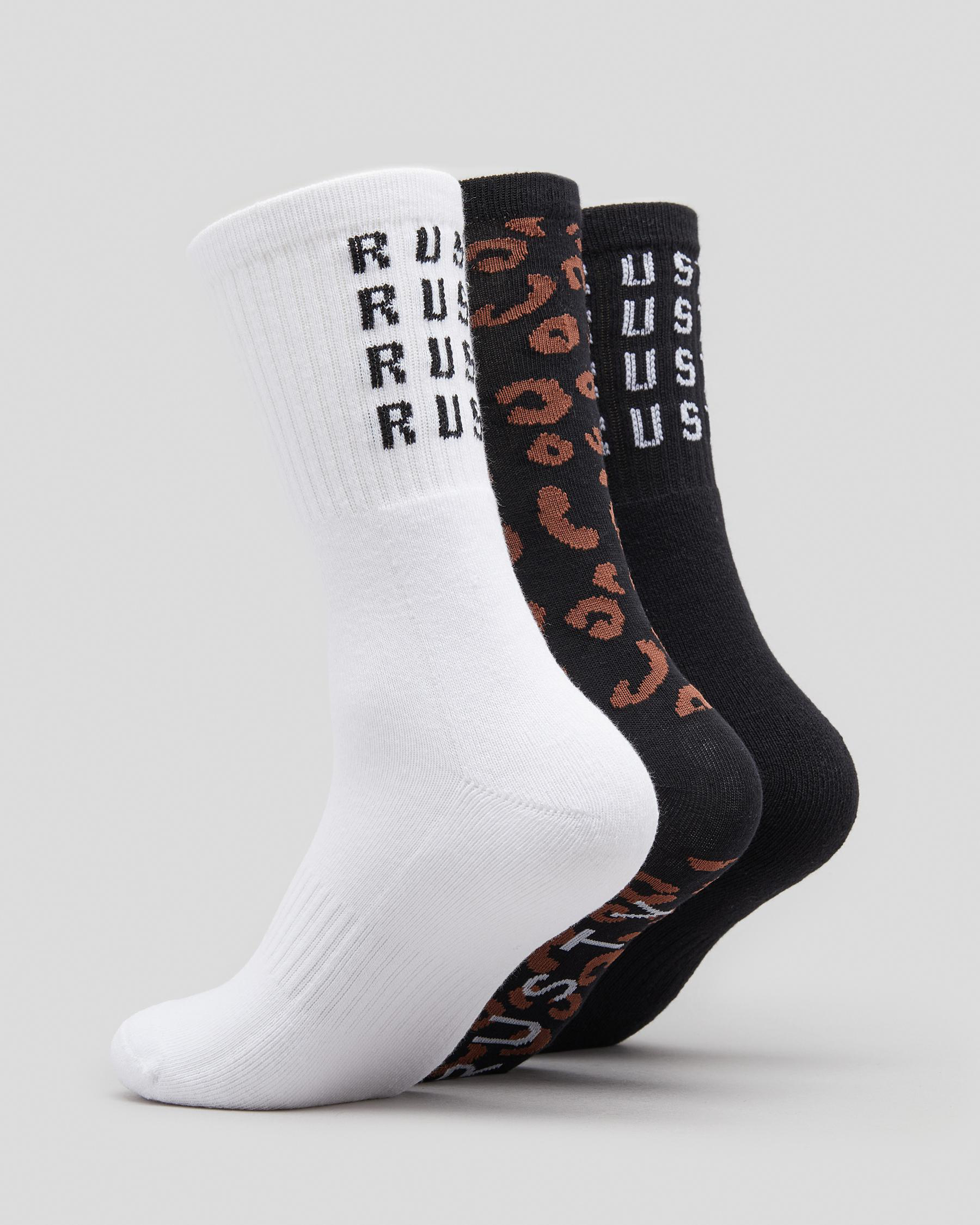 Rusty Wild Mid Calf Socks 3 Pack In Multi 1 - FREE* Shipping & Easy ...