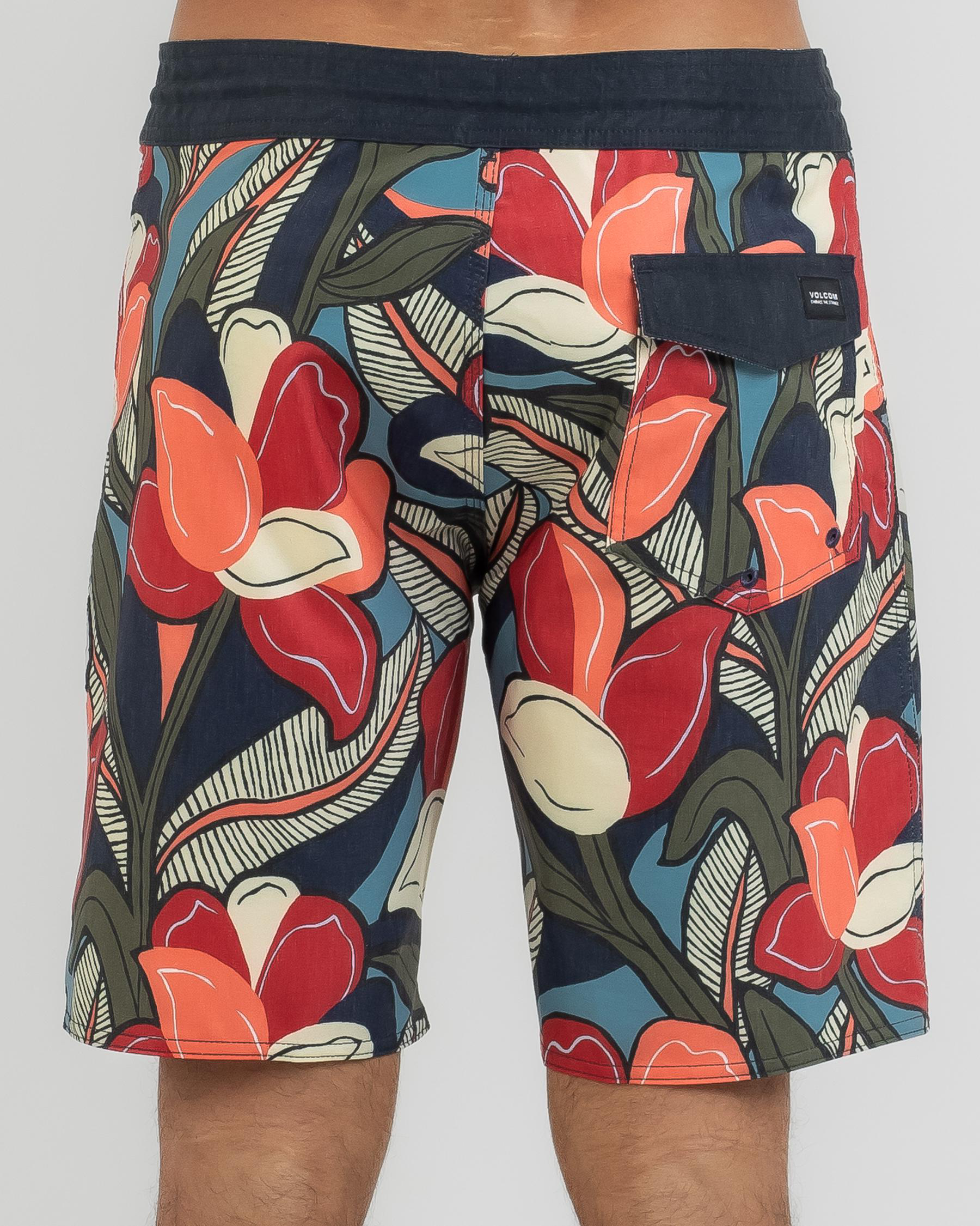 Shop Volcom Stoney Home Grown Board Shorts In Storm Blue - Fast ...