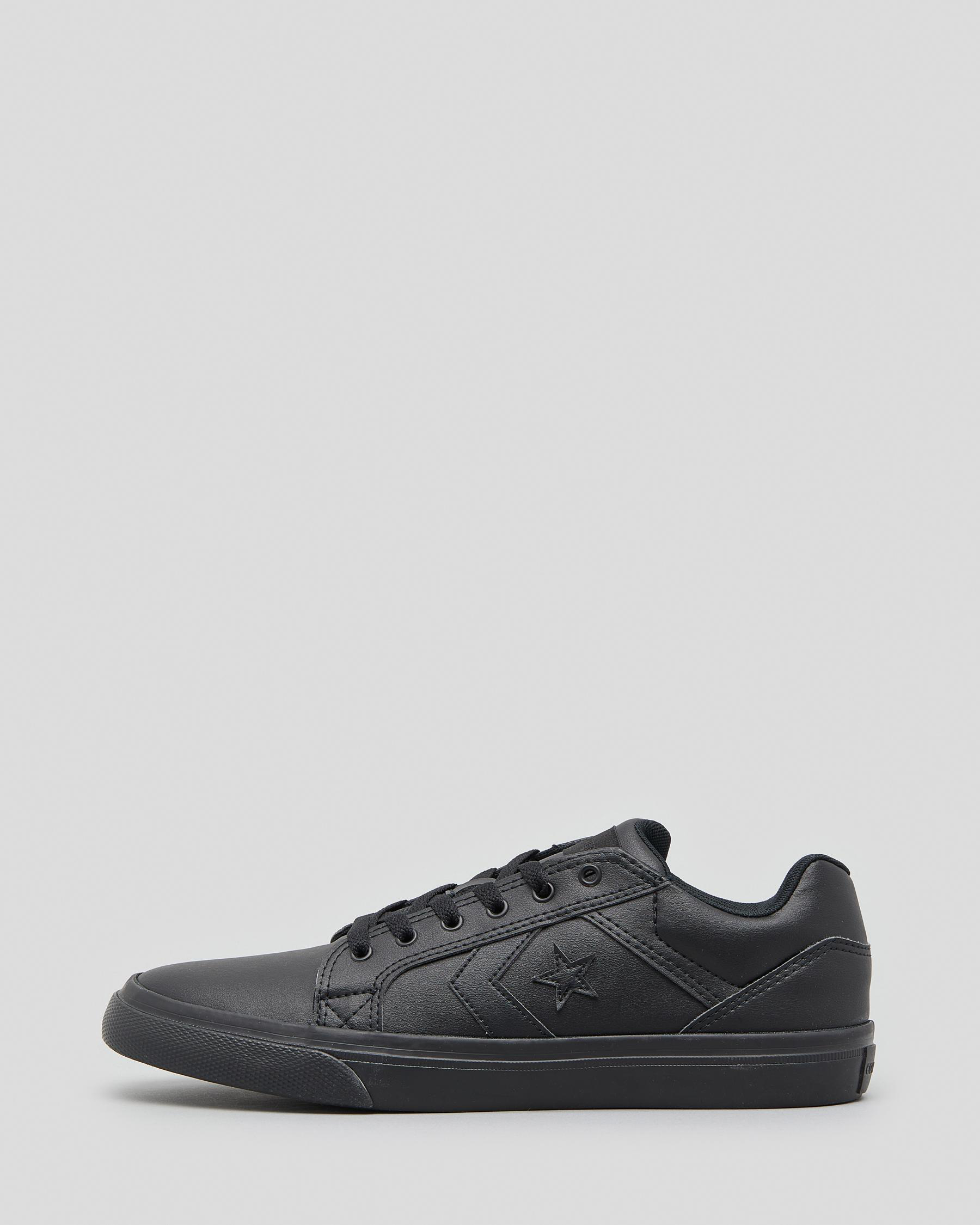Shop Converse El Distrito 2.0 Leather Shoes In Black/black/black - Fast ...