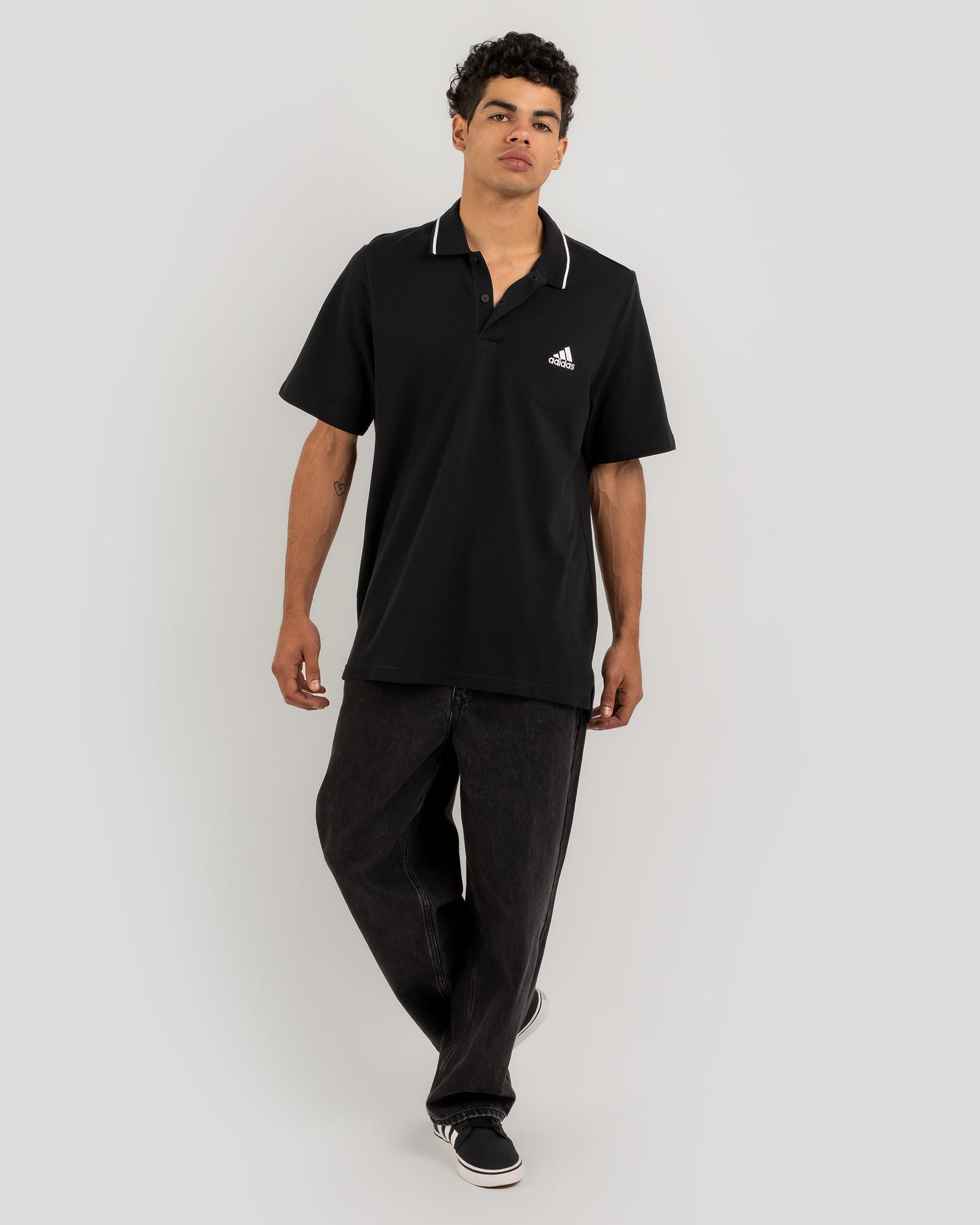 Shop adidas Small Logo Polo Shirt In Black - Fast Shipping & Easy ...