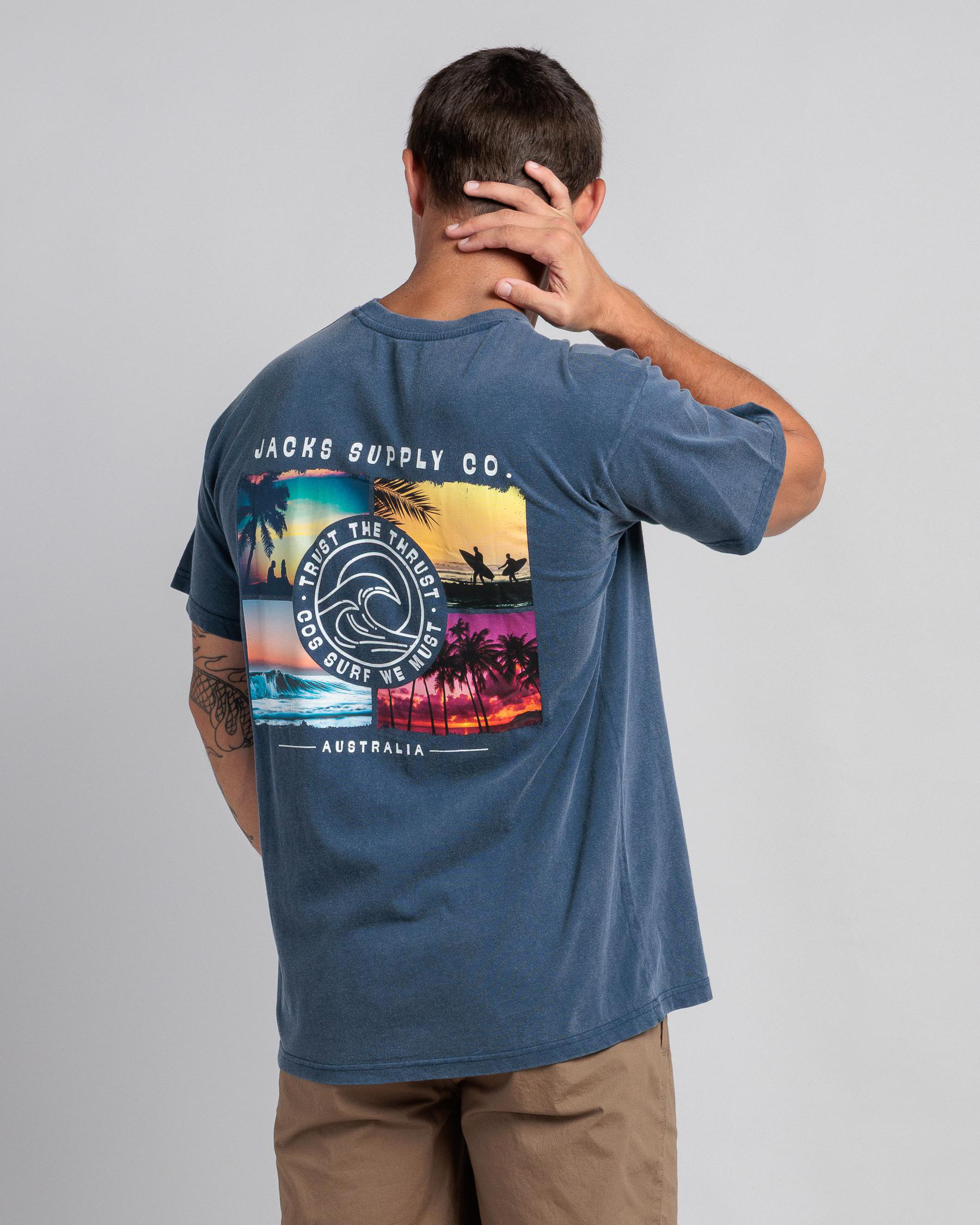 Shop Jacks Endless Summer T-Shirt In Washed Indigo - Fast Shipping ...