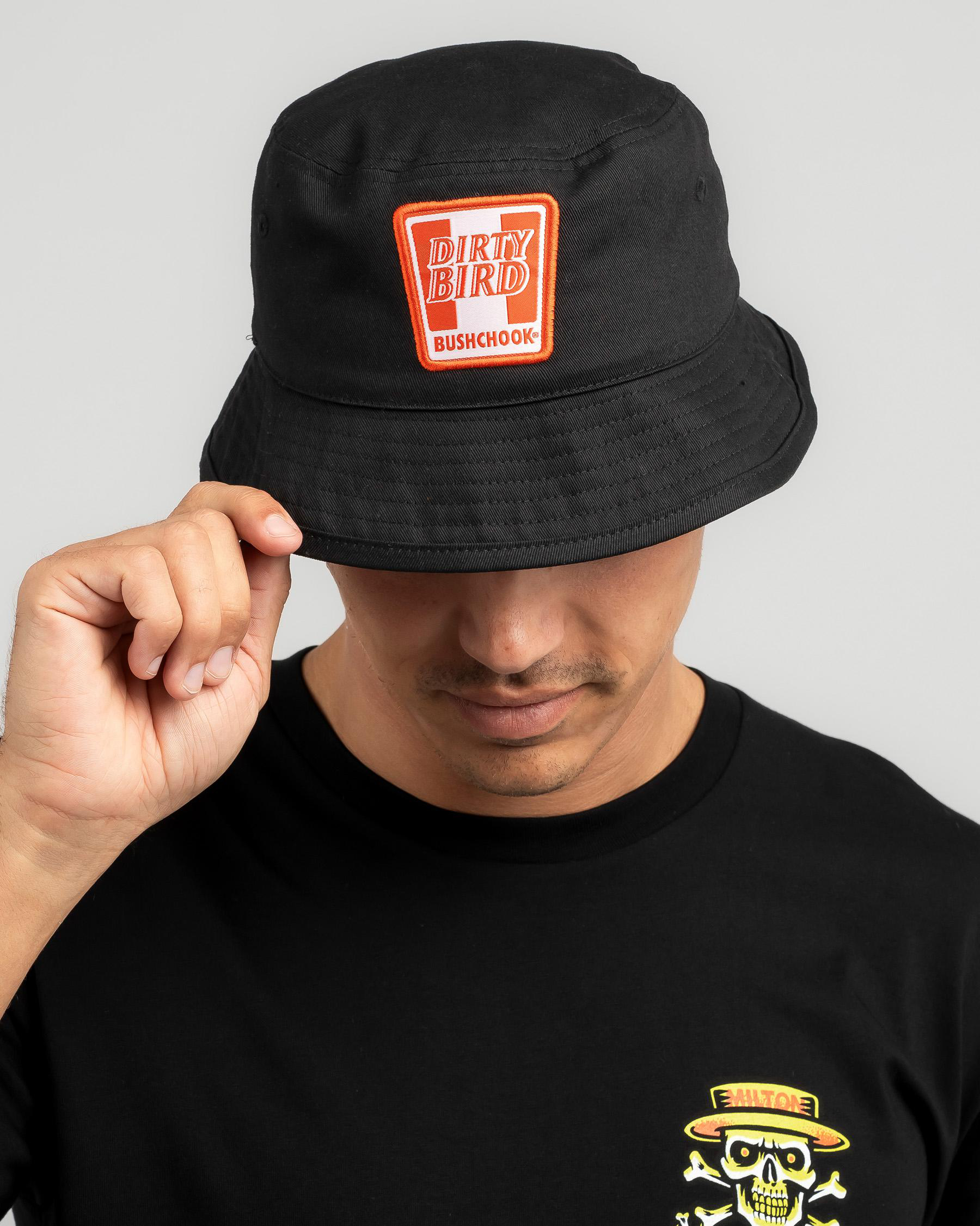 Bush Chook Dirty Bird Bucket Hat In White/red - Fast Shipping & Easy ...