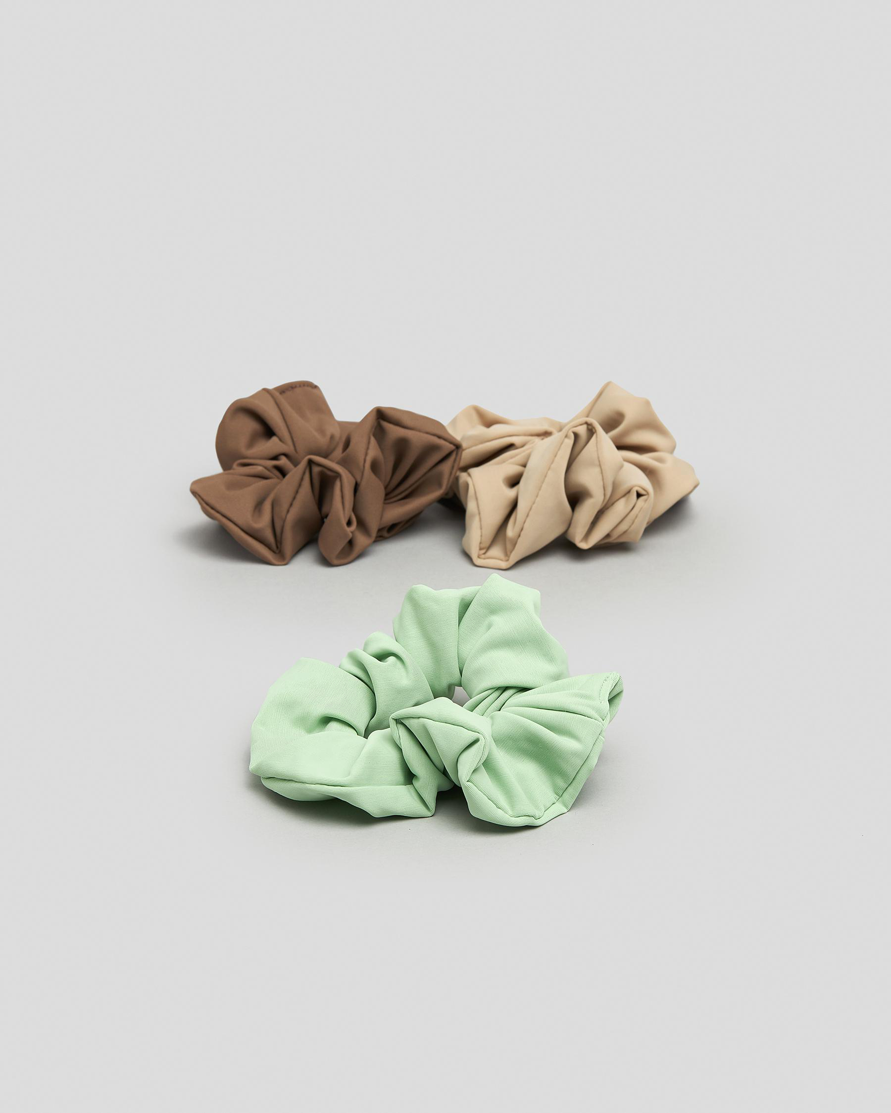 Shop Karyn In LA Stretch It Scrunchie Pack In Sage/stone/mocha - Fast ...