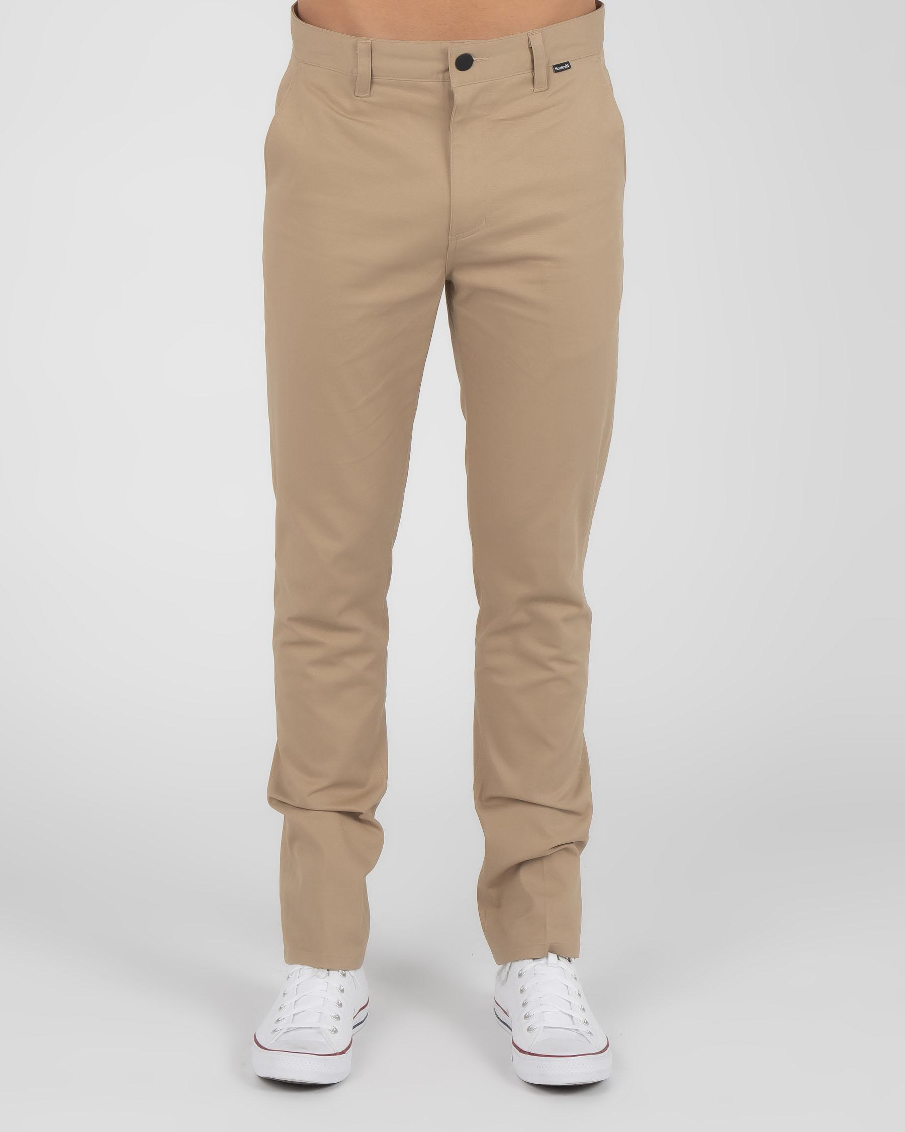 Shop Hurley Corman Slim Stretch Chino Pants In Khaki - Fast Shipping ...