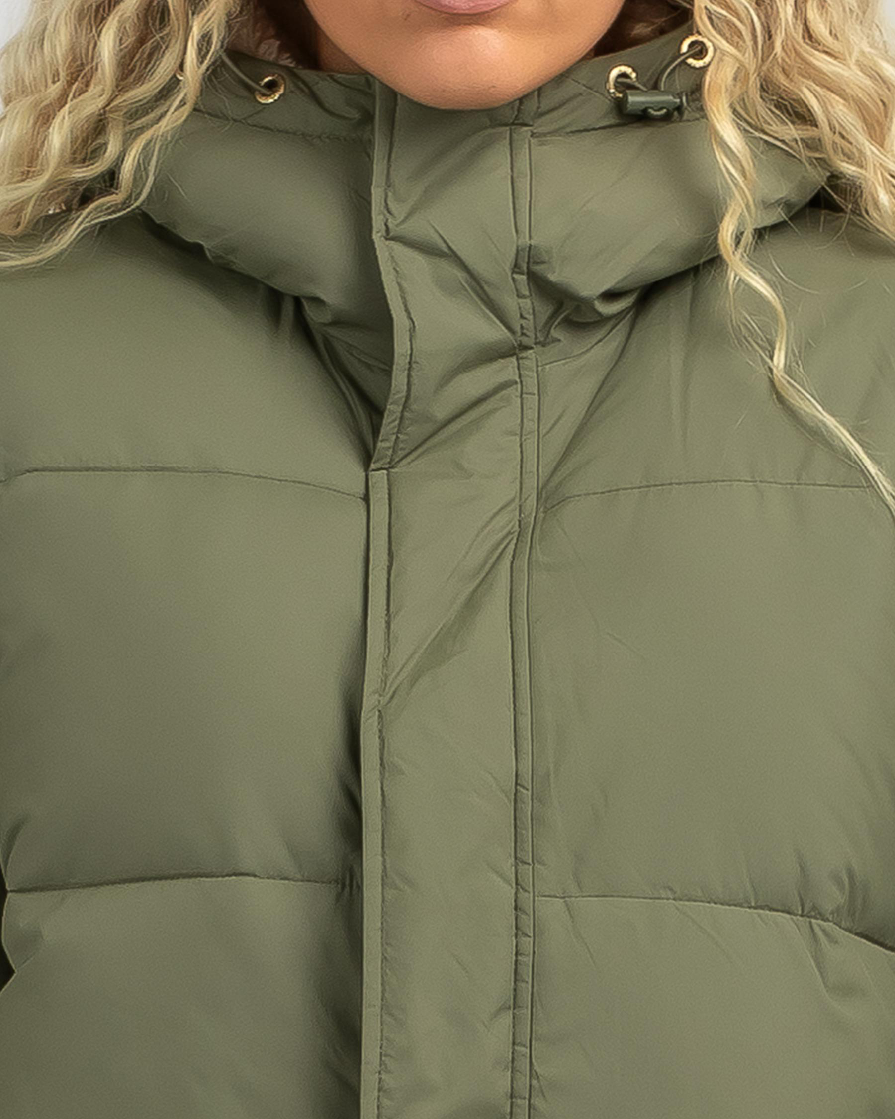 Roxy Ocean Ways Hooded Jacket In Deep Lichen Green - Fast Shipping ...