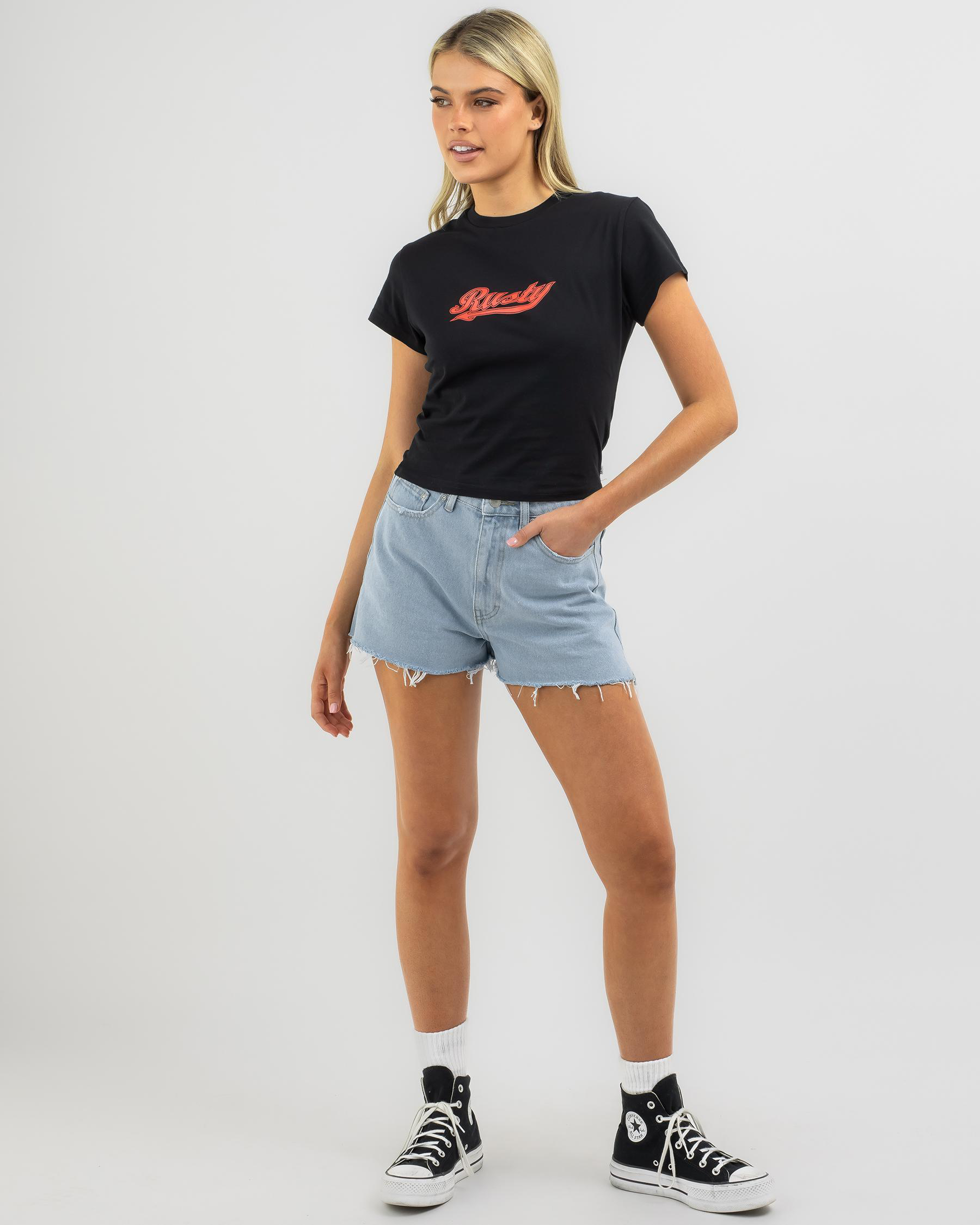 Shop Rusty Norty Short Sleeve Baby Tee In Black - Fast Shipping & Easy ...