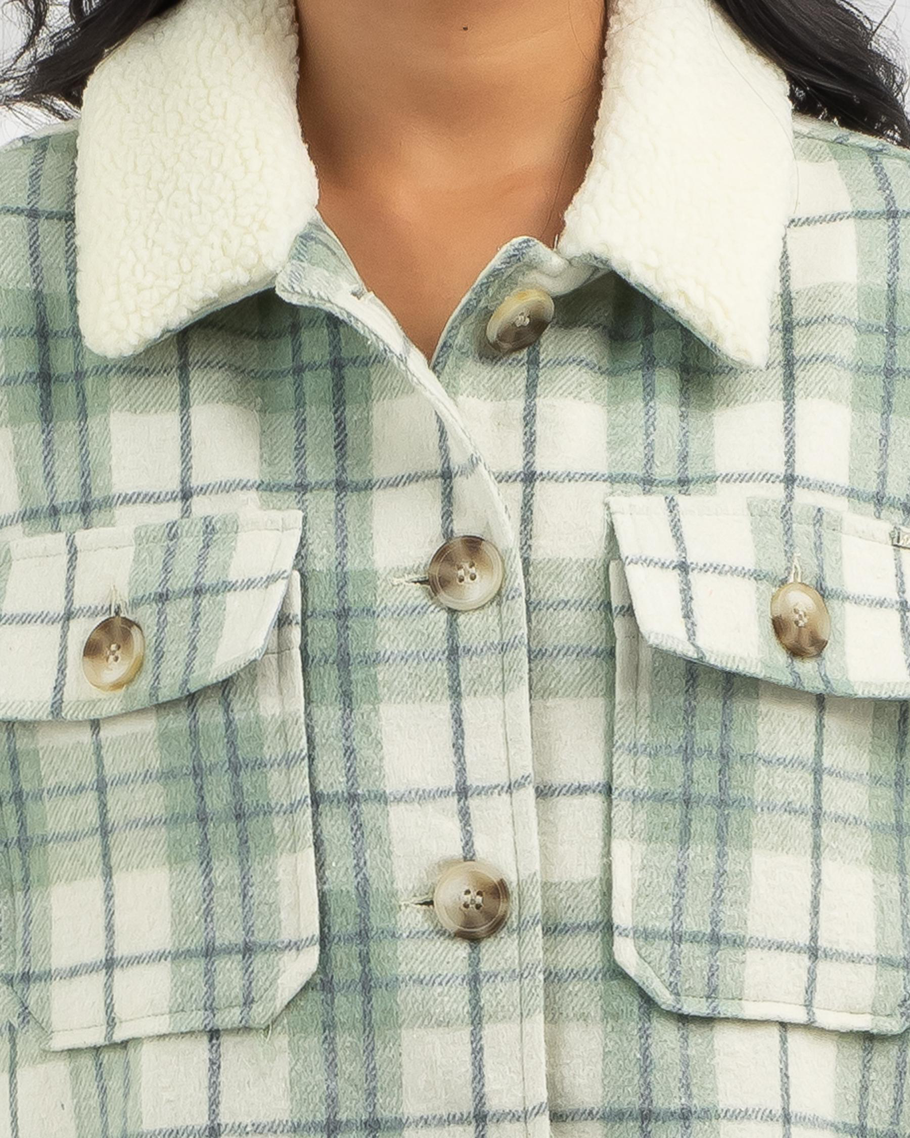 Shop Ava And Ever Bobbie Shacket In Cream/sage - Fast Shipping & Easy ...