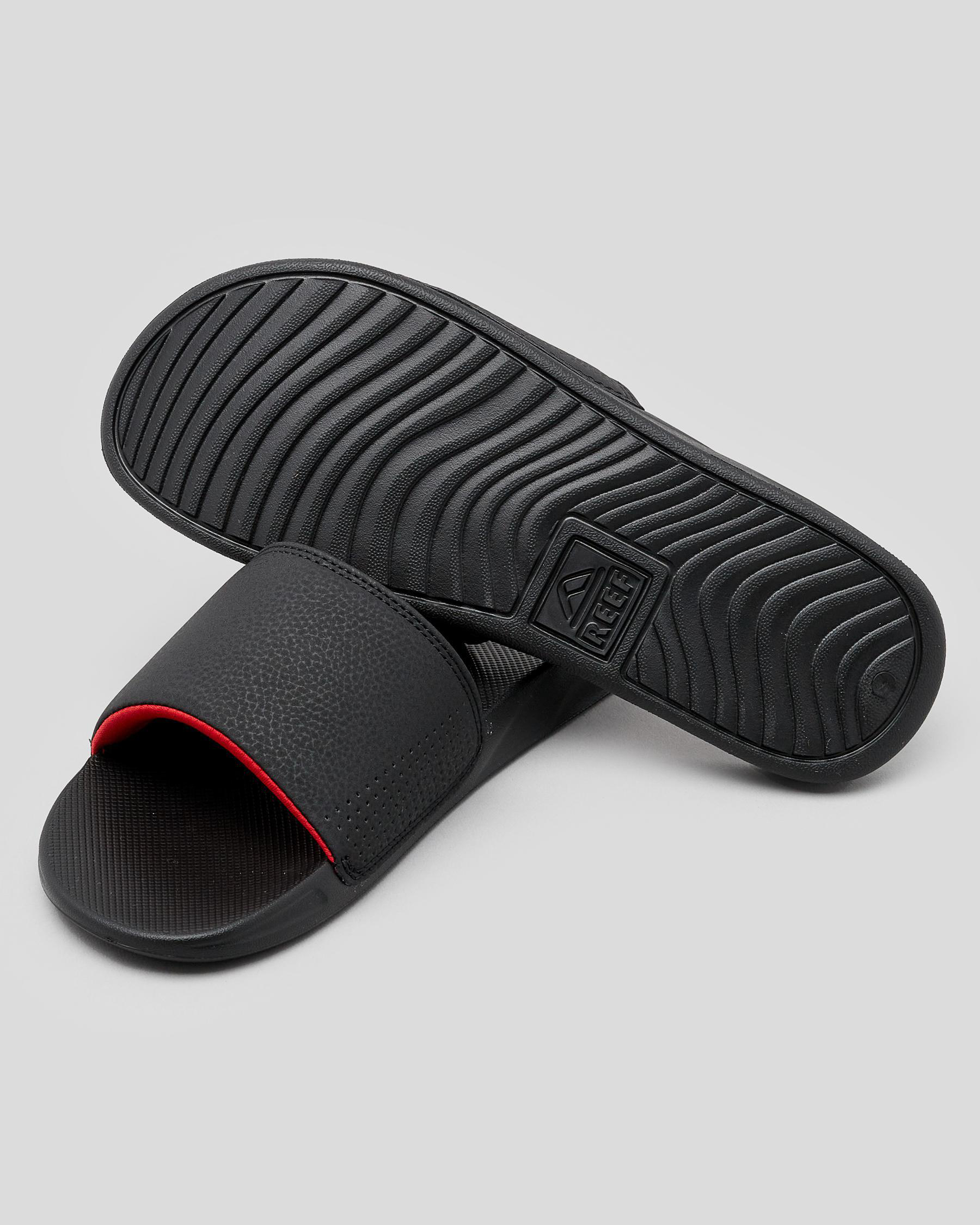 Shop Reef Reef One Slides In Black/red - Fast Shipping & Easy Returns ...
