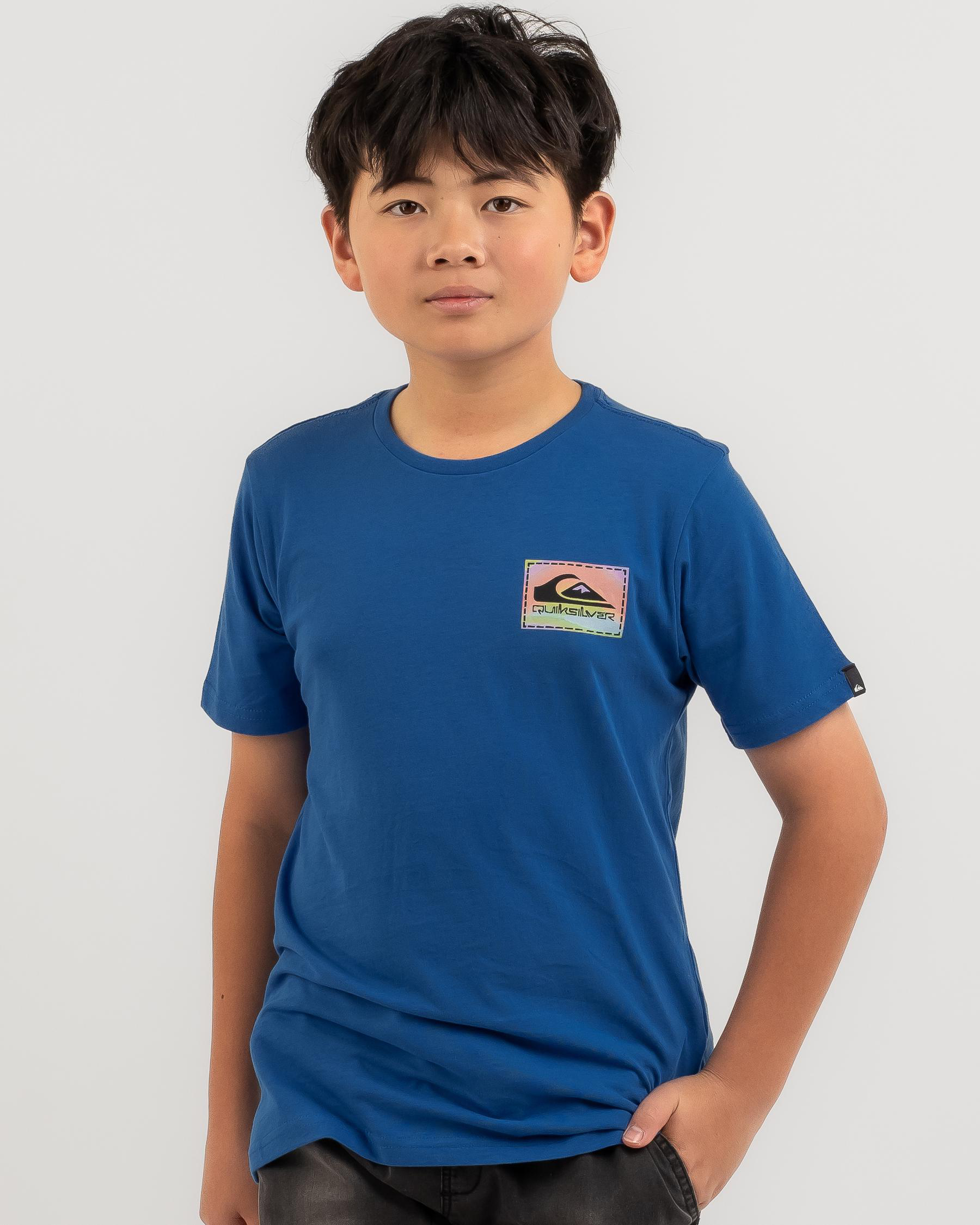 Shop Quiksilver Boys' Colour Flow T-Shirt In Snorkel Blue - Fast ...