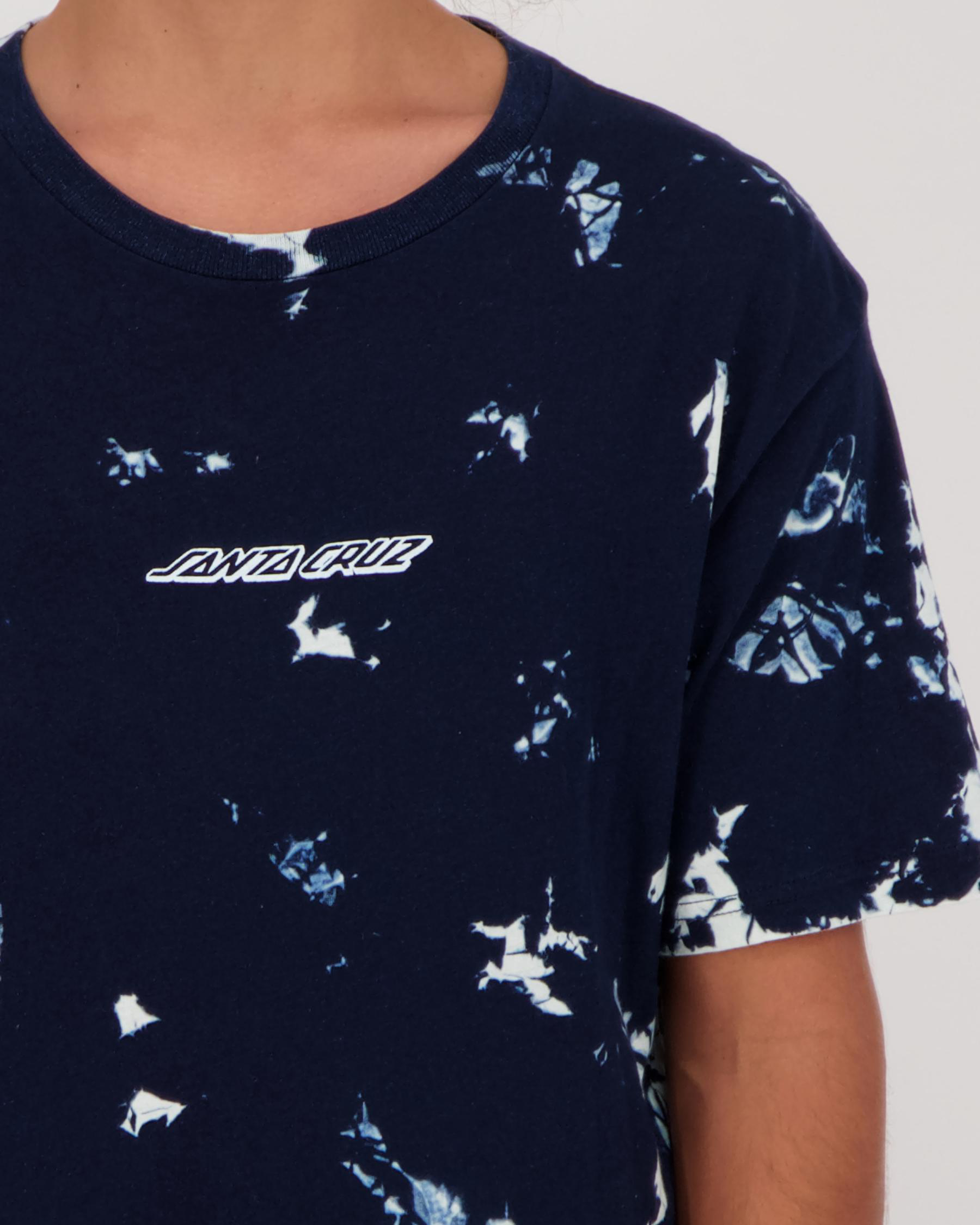 Shop Santa Cruz Oval Dot Mono T-Shirt In Navy Bleach Dye - Fast ...