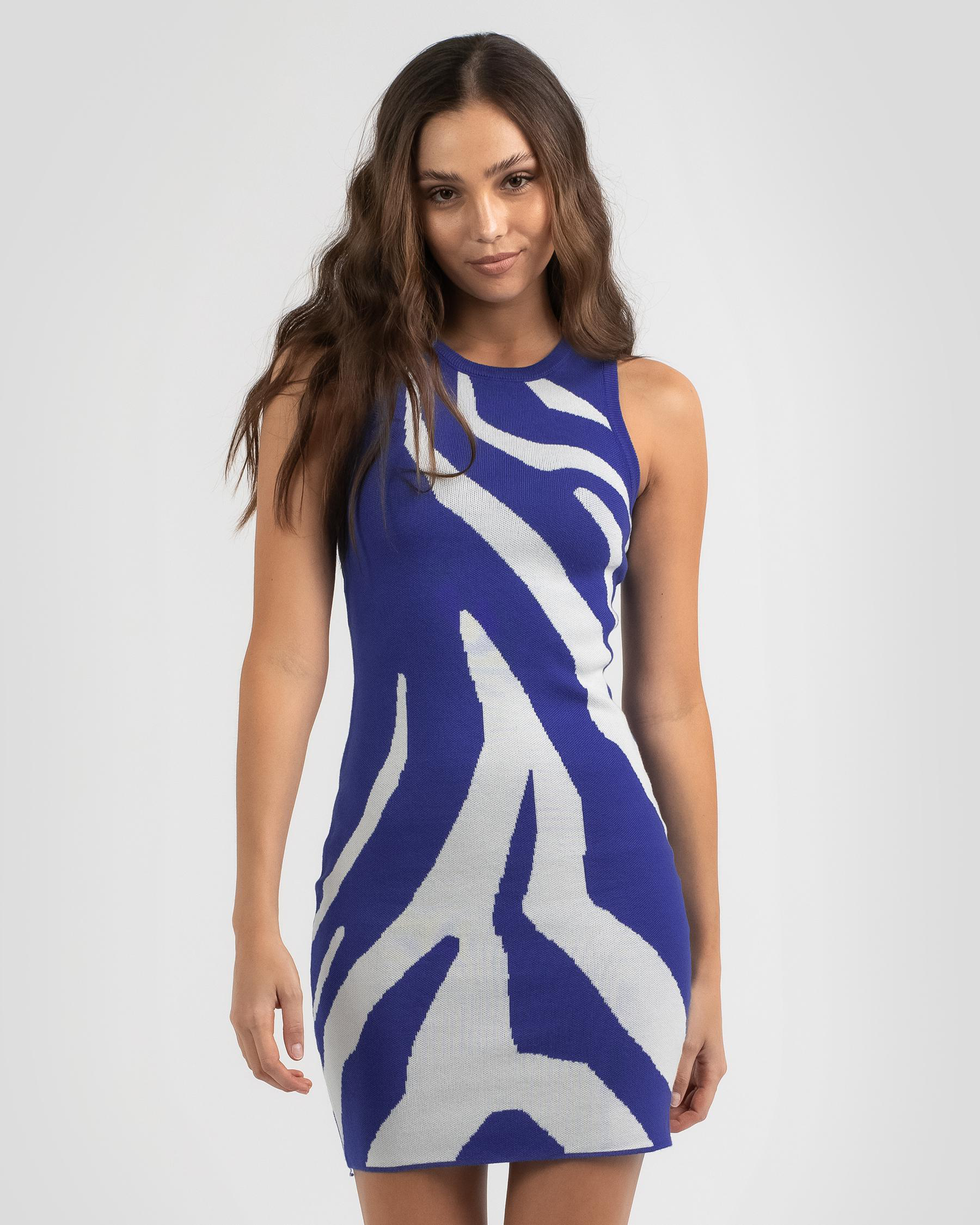 Shop Style State Epsilon Knit Dress In Blue - Fast Shipping & Easy ...