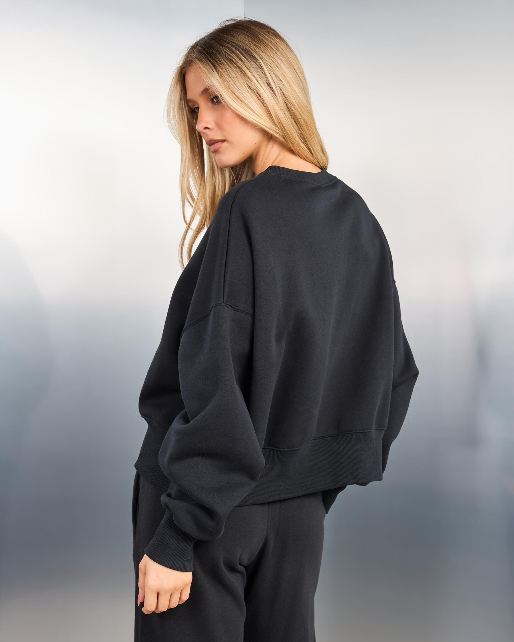 Nike Phoenix Fleece Crew Jumper In Black/sail - FREE* Shipping & Easy ...