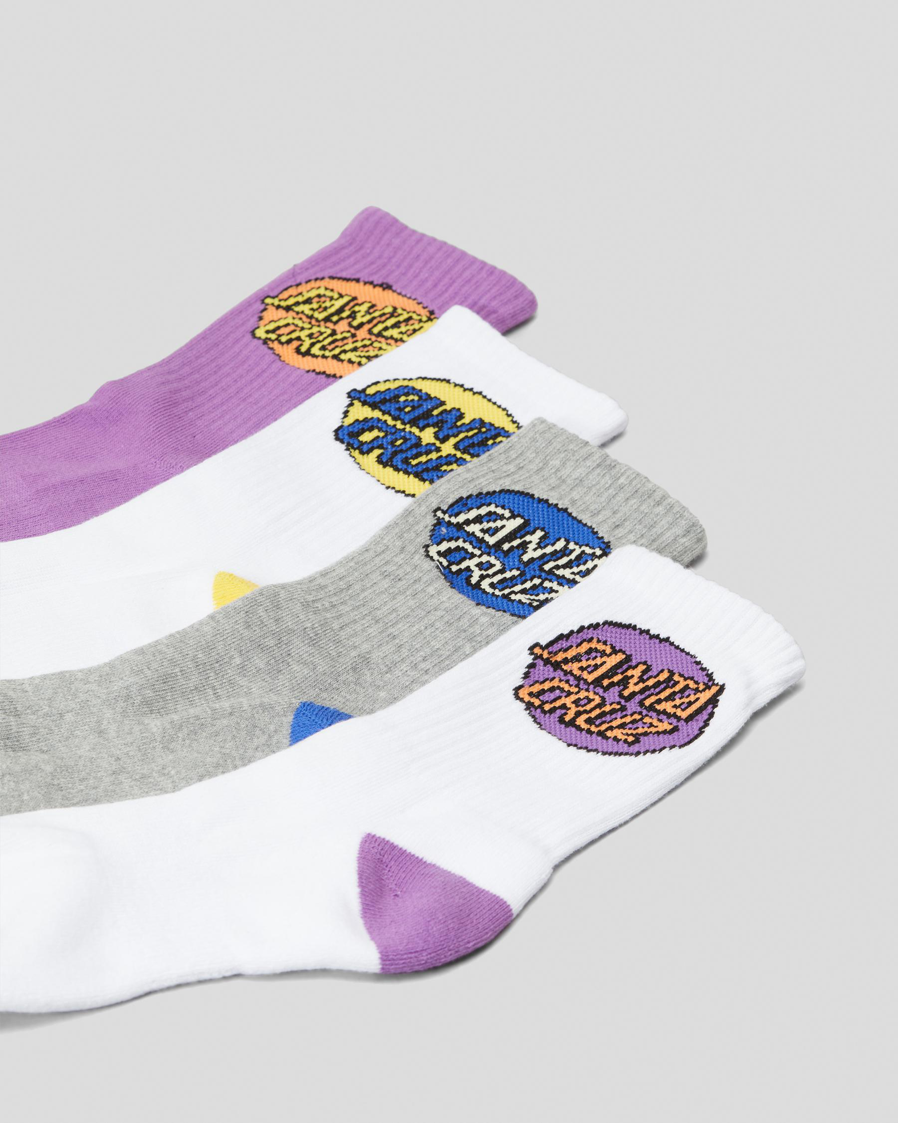 Shop Santa Cruz Girls' Other Dot Crew Sock Pack In Multi - Fast ...
