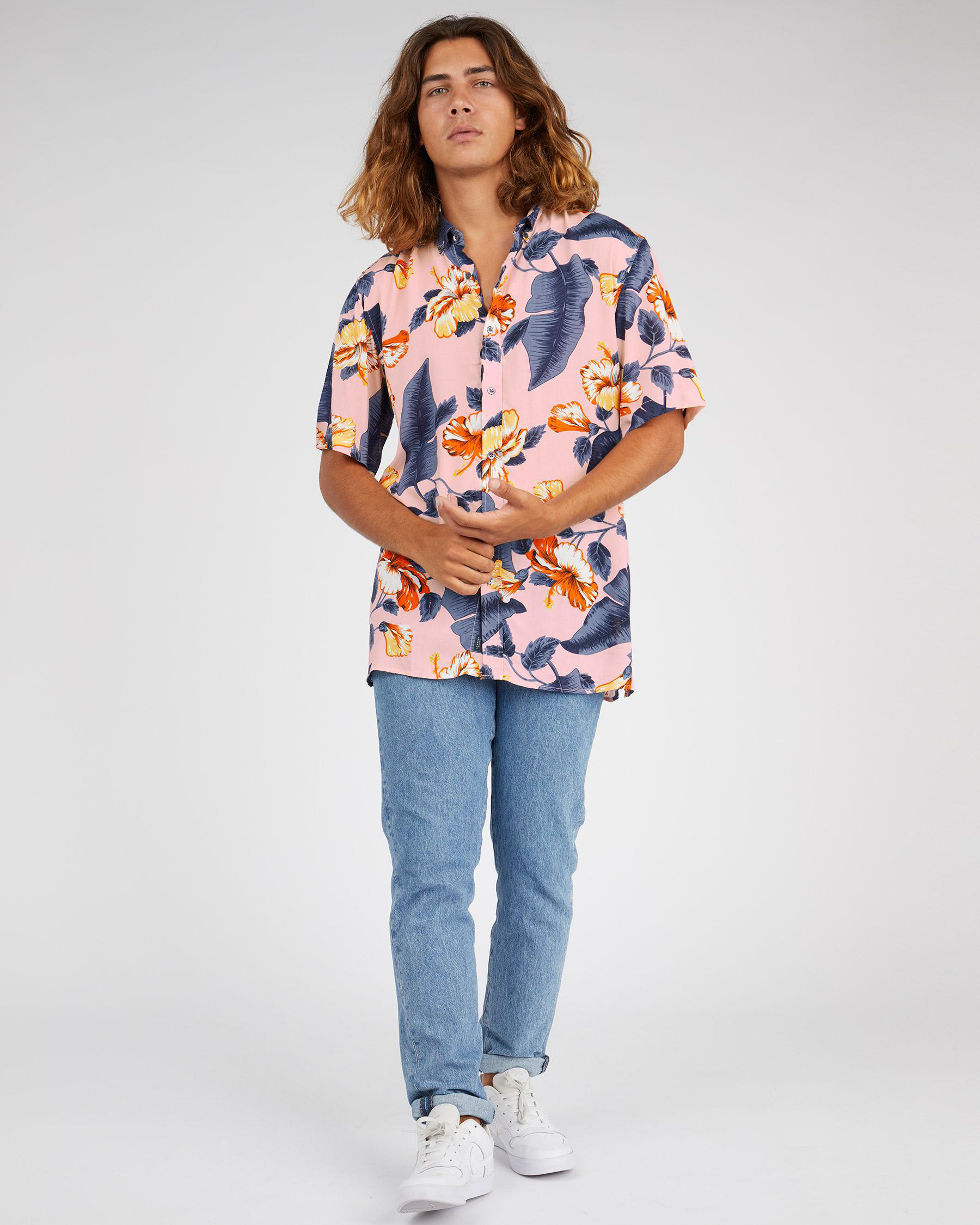 Shop Academy Brand Sycamore Short Sleeve Shirt In Pink - Fast Shipping ...