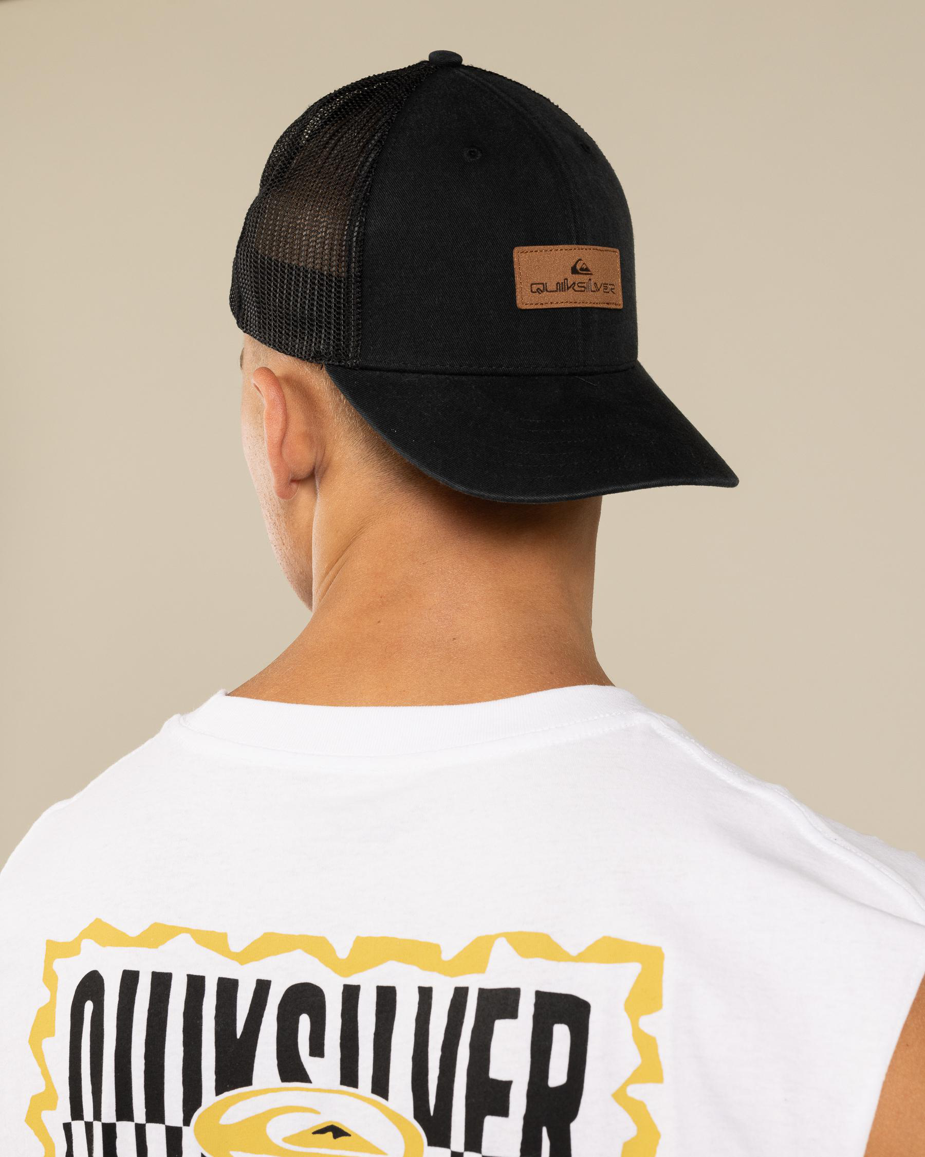 Quiksilver Down The Hatch Trucker Cap In Black - FREE* Shipping & Easy ...