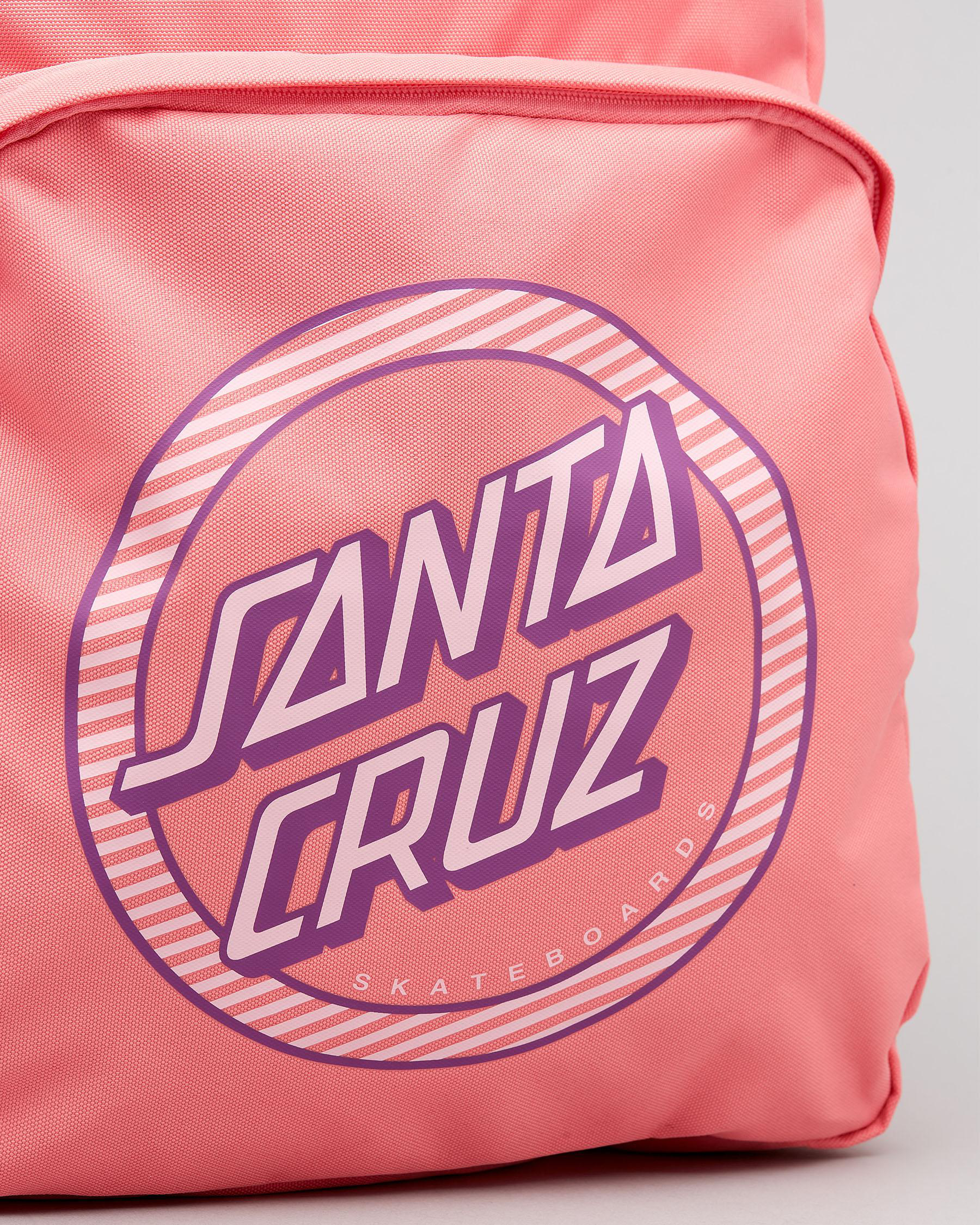 Shop Santa Cruz Striped Reverse Dot Backpack In Pink - Fast Shipping ...