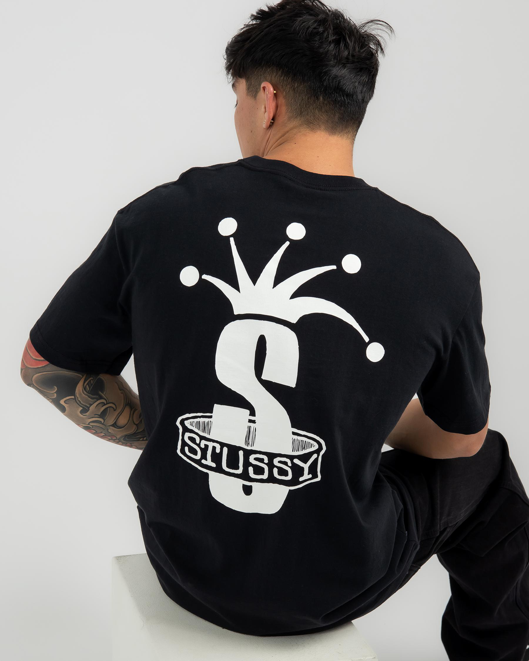 Shop Stussy Big Crown T-Shirt In Black - Fast Shipping & Easy Returns ...