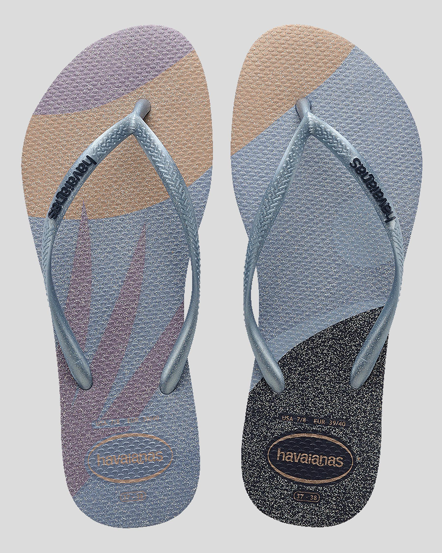 Shop Havaianas Slim Palette Glow In Ashley Blue - Fast Shipping & Easy ...