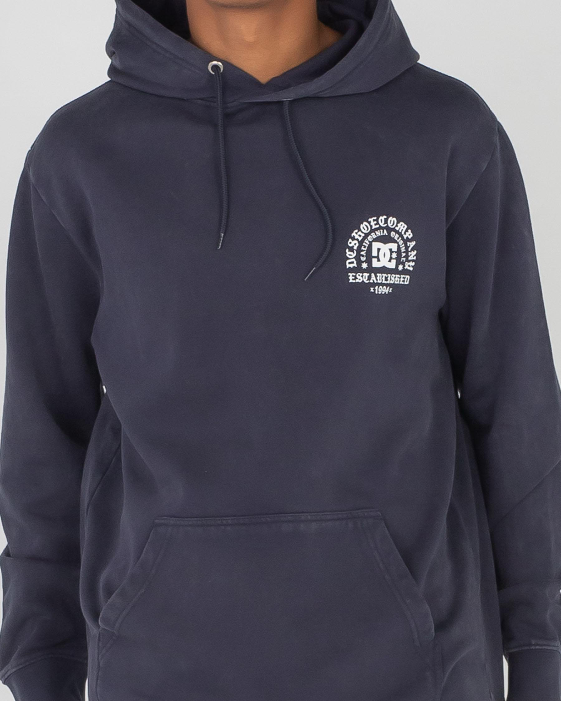Shop DC Shoes Chains PH Hoodie In Navy Blazer - Fast Shipping & Easy ...