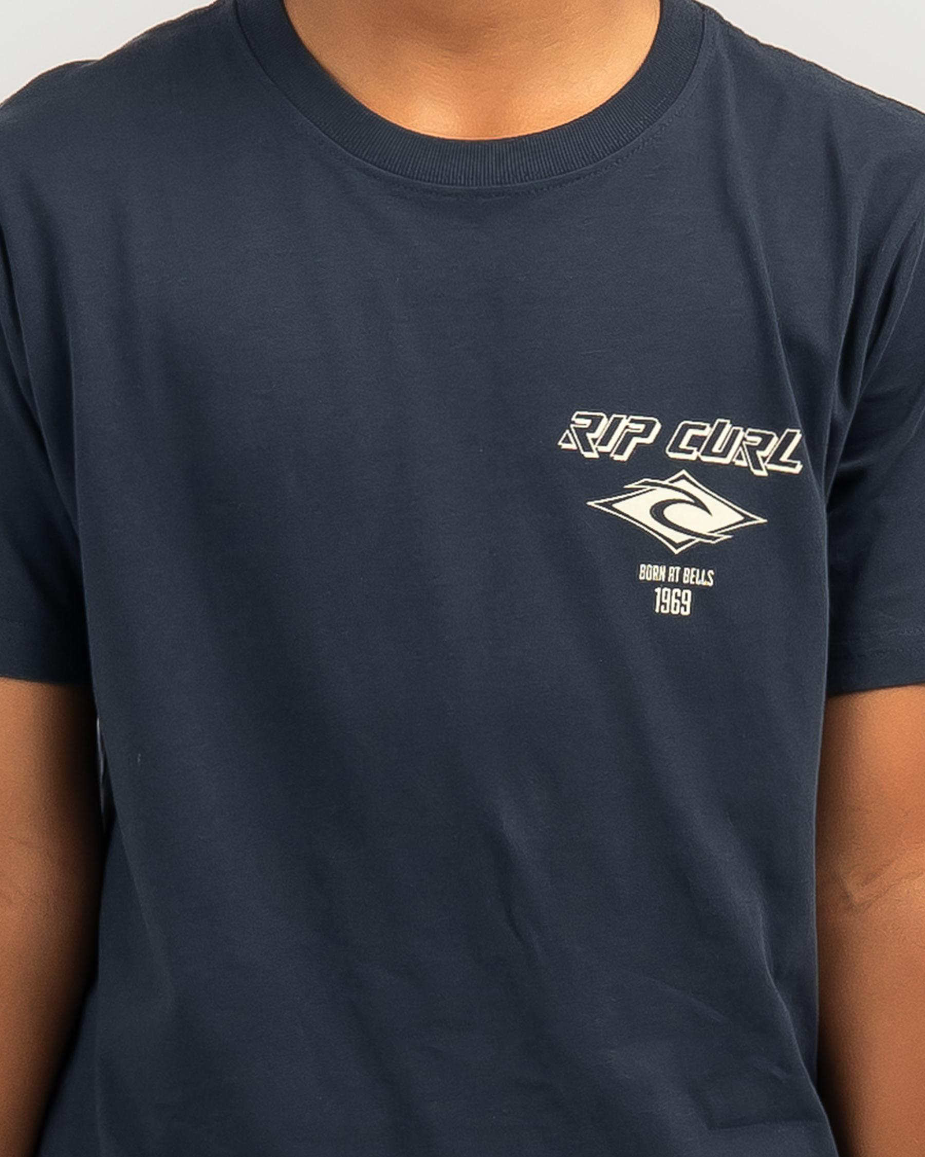 Shop Rip Curl Boys' Fadeout Icon T-Shirt In Dark Navy - Fast Shipping ...