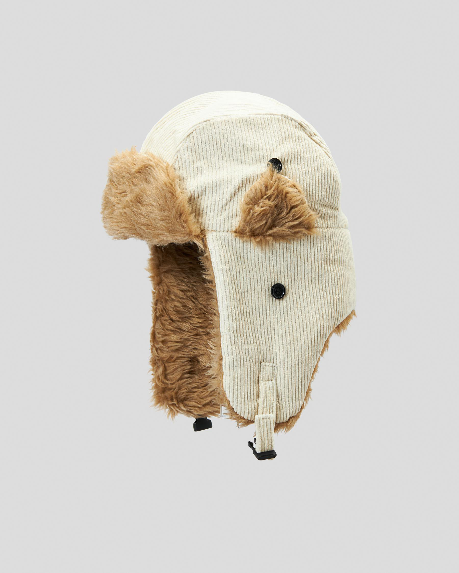 Shop Miscellaneous Sequence Cord Trapper Hat In Sand - Fast Shipping ...