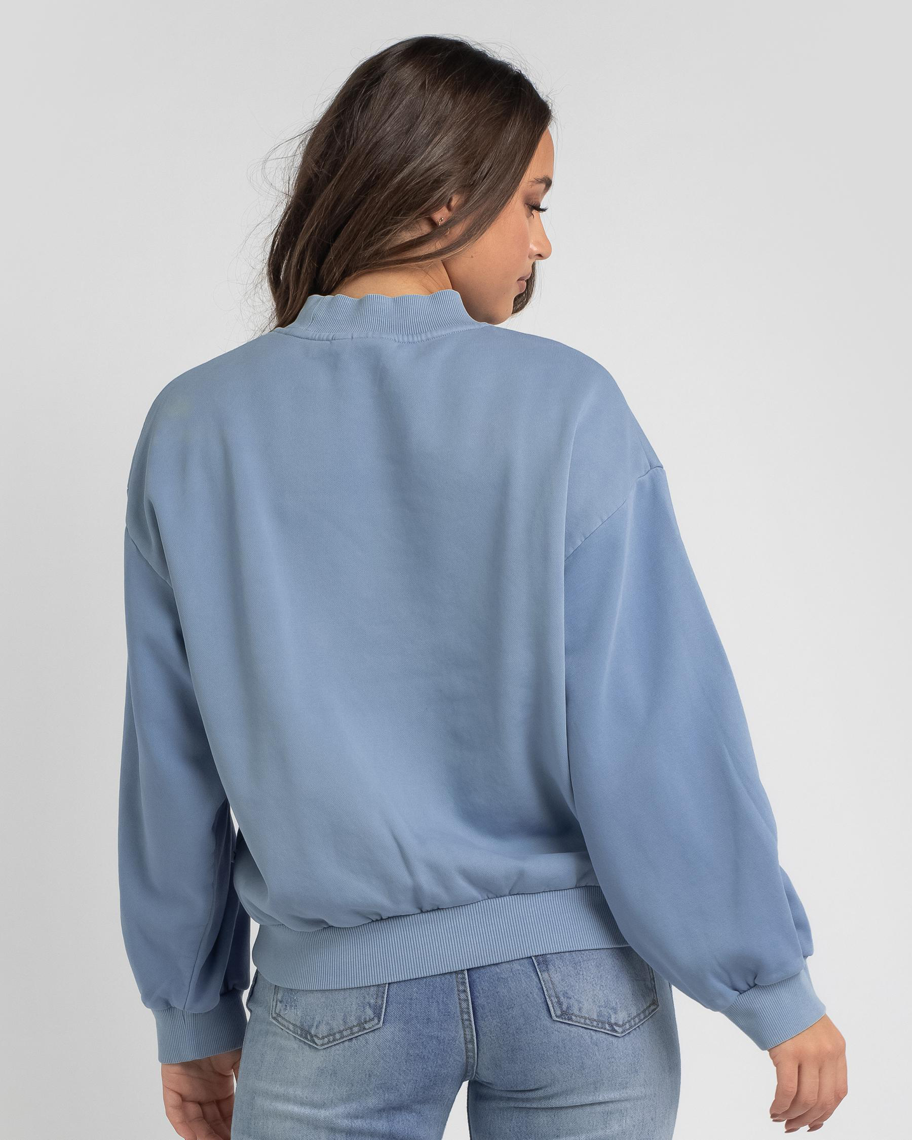 Shop Rusty Logo Oversize Crewneck Sweatshirt In Blue Fog - Fast ...