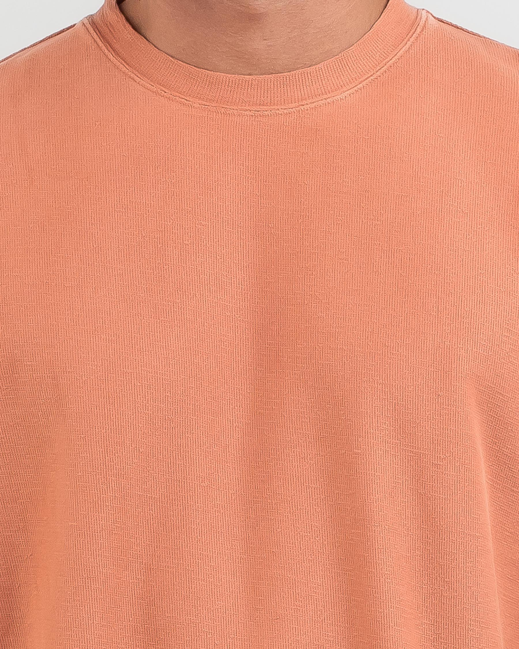 Shop Rhythm Textured Short Sleeve T-Shirt In Rust - Fast Shipping ...