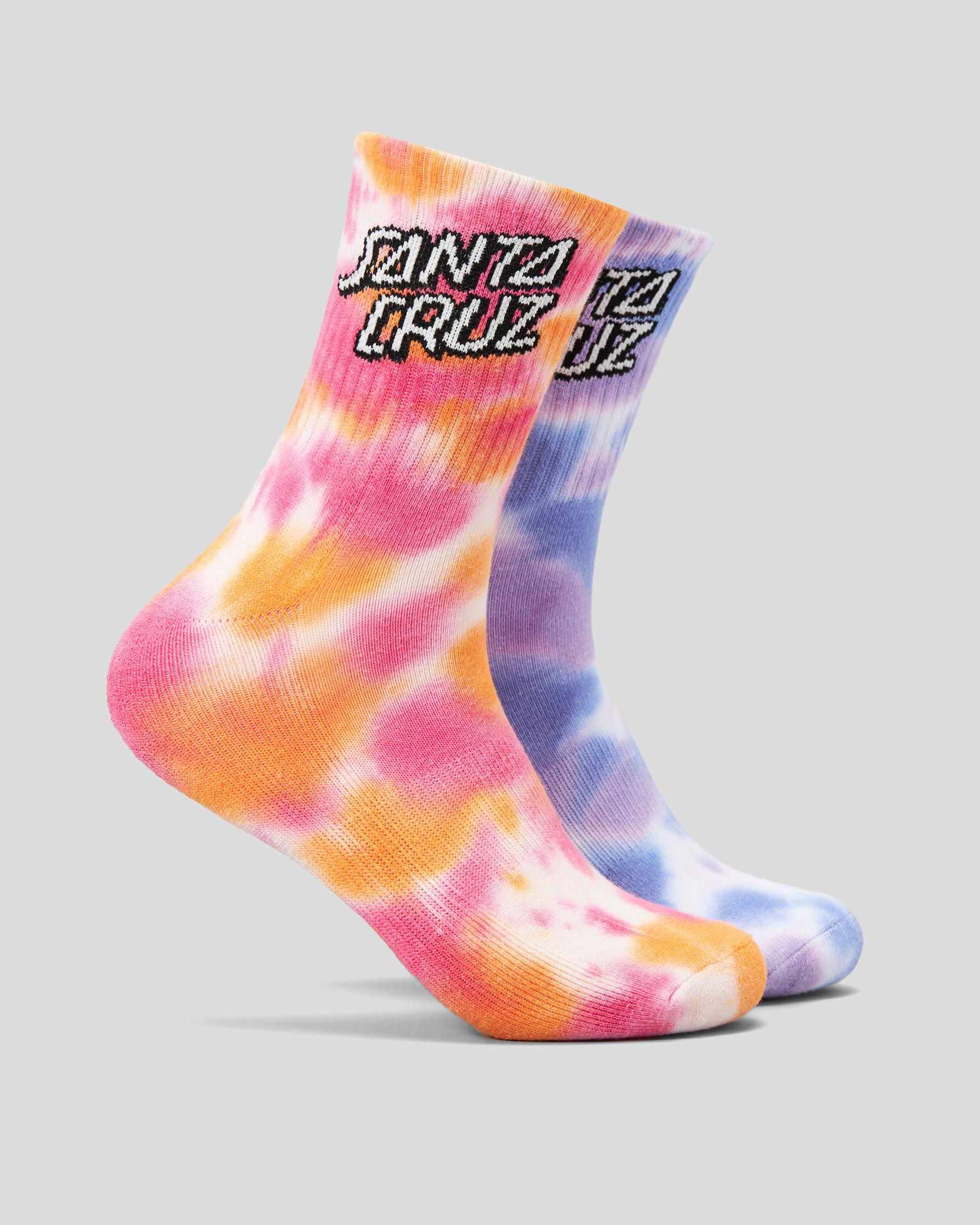 Shop Santa Cruz Stack Strip Sock 2 Pack In Multi Tie Dye - Fast Shipping & Easy Returns - City ...
