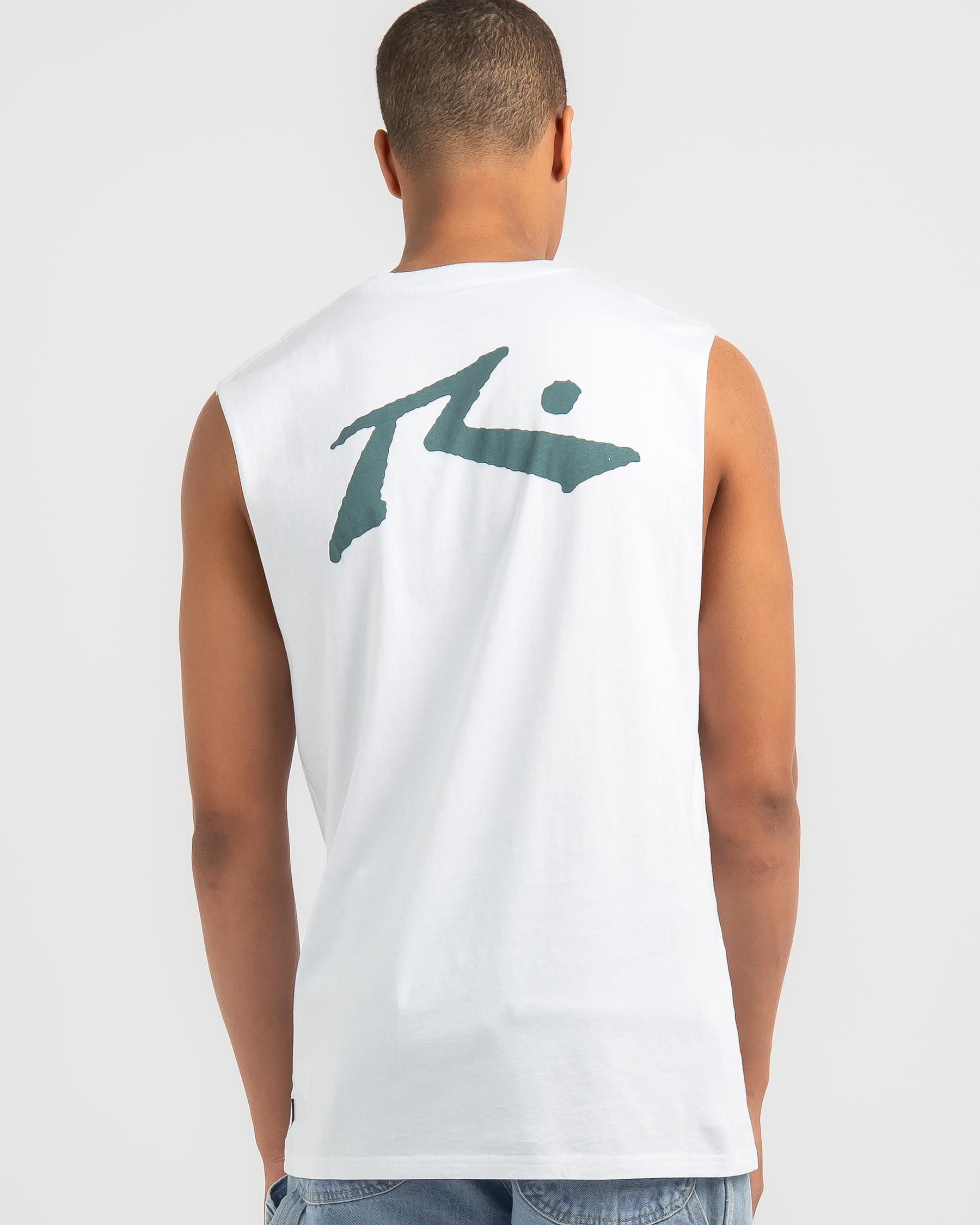 Shop Rusty Competition Muscle Tank In White/ Sea Spray - Fast Shipping ...